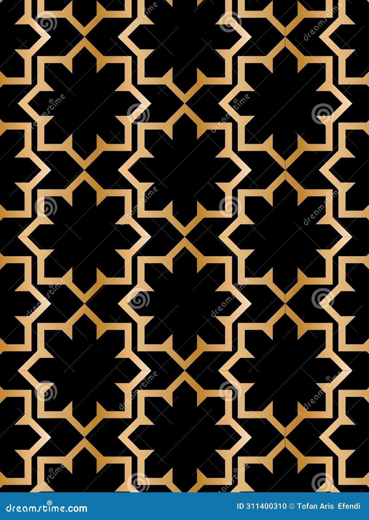 Ramadan Kareem Background with Gold Islamic Pattern on Black. Stock ...