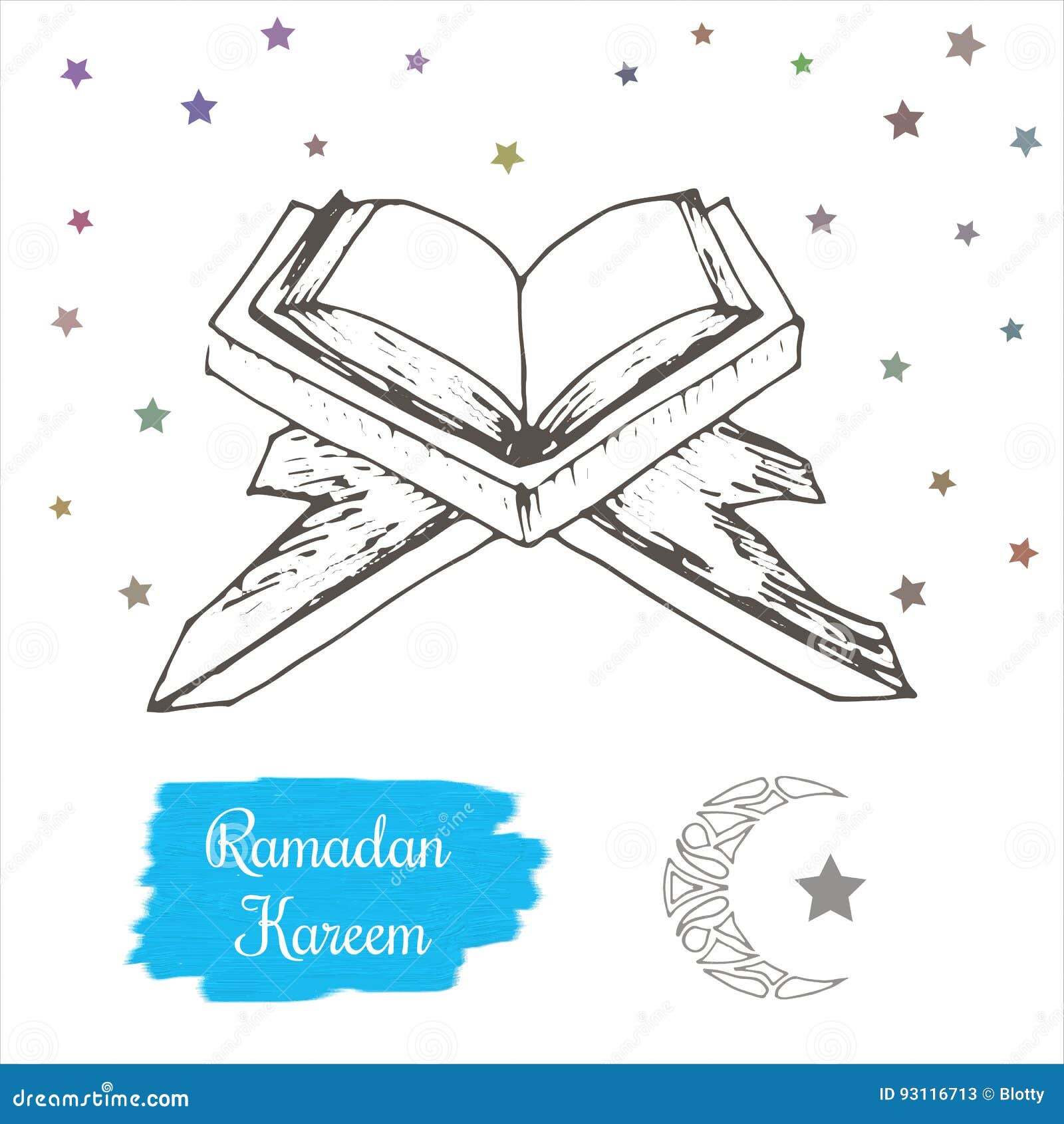 Ramadan Kareem Concept. Hand Drawing Image Stock Vector - Illustration ...