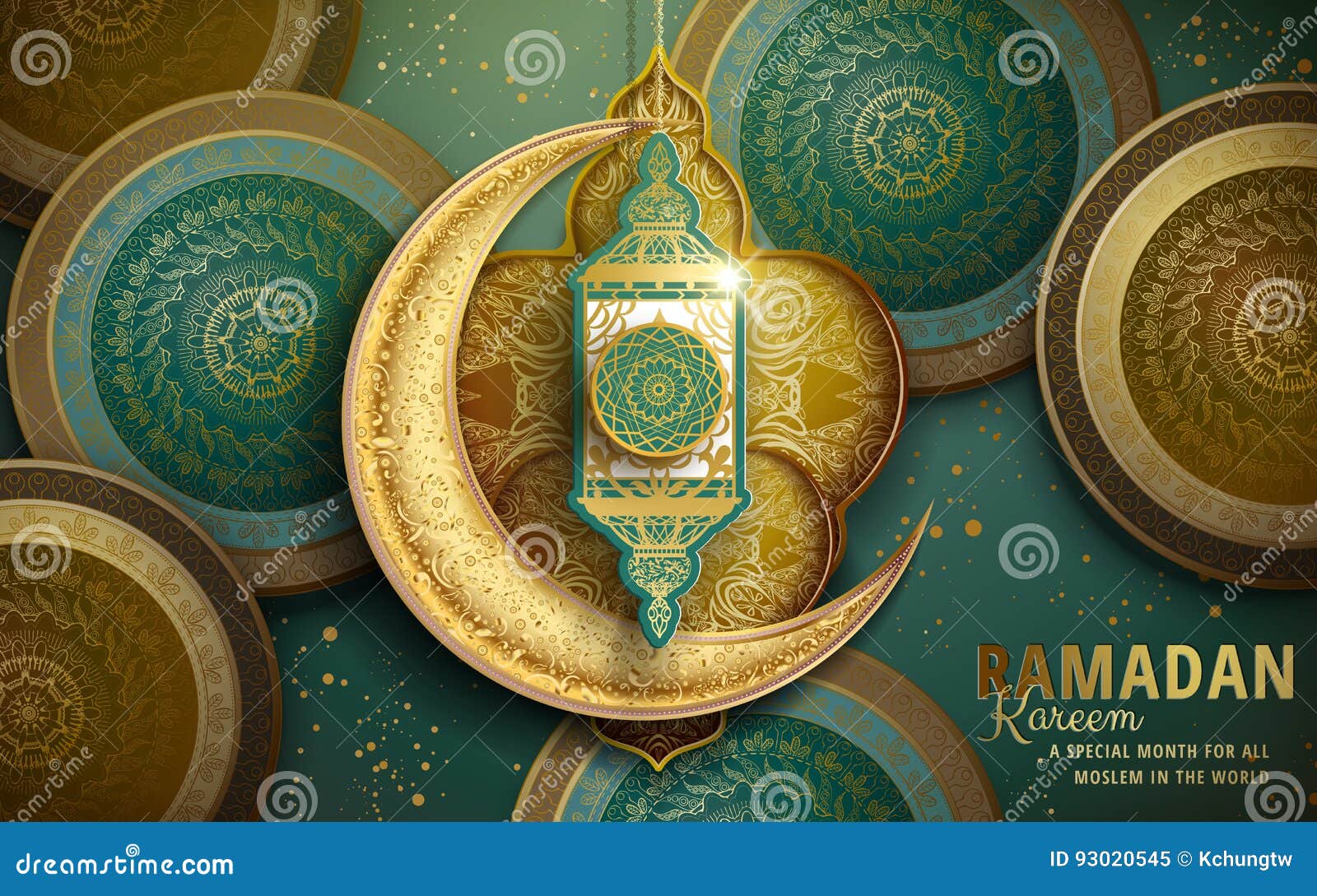 Ramadan Kareem Illustration Stock Vector - Illustration of five, moslem ...
