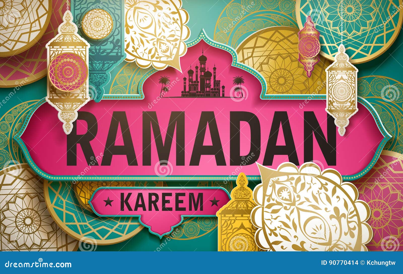 Ramadan Kareem Background With A Luxurious Golden Texture. Ramadan ...