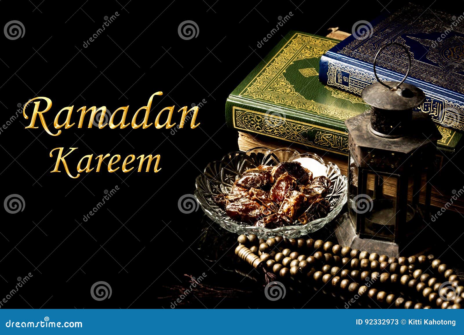 Ramadan Kareem Lamp and Dates Still Life Stock Illustration ...