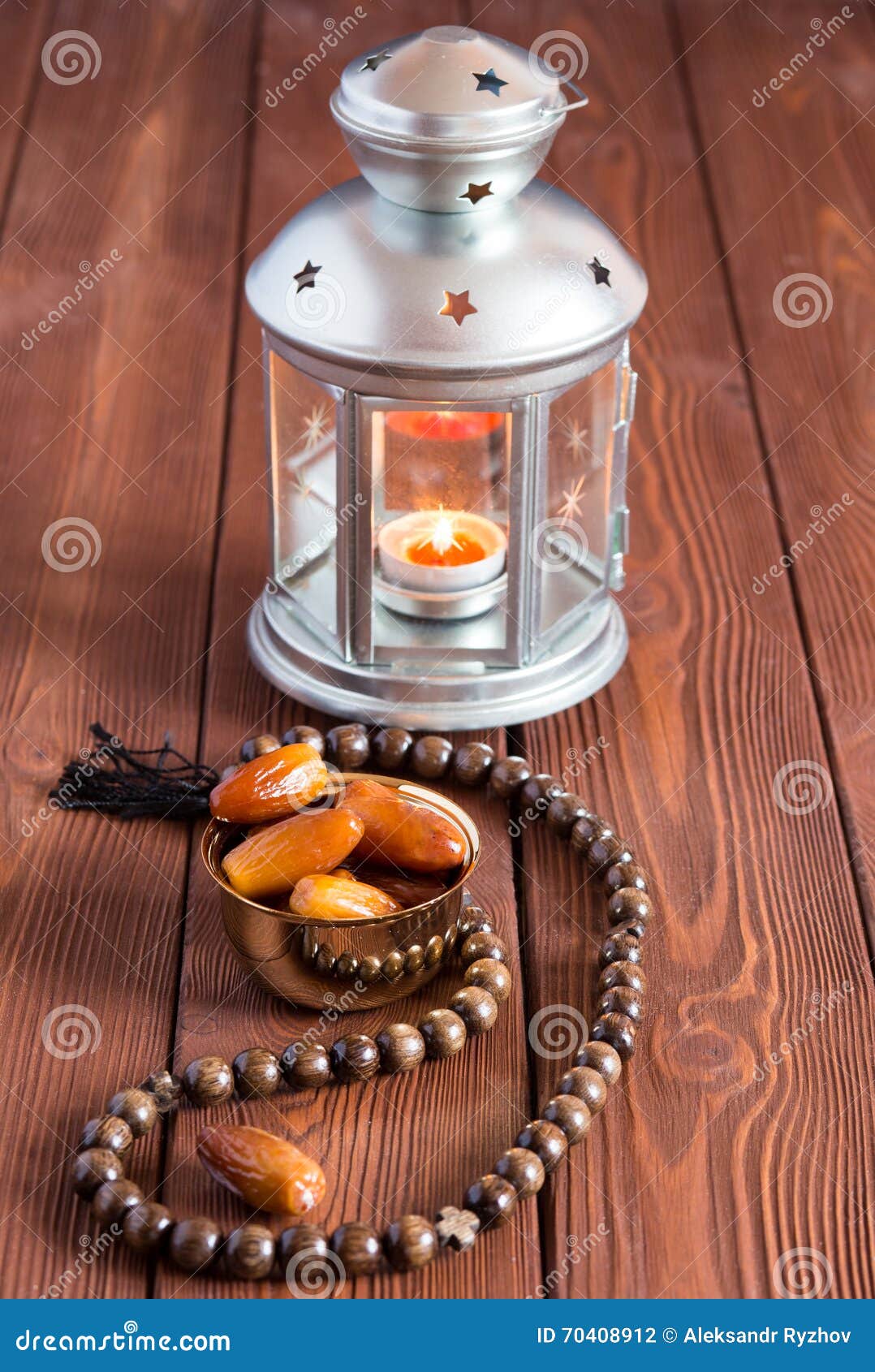 Ramadan Lamp and Dates Still Life Stock Photo - Image of lantern ...