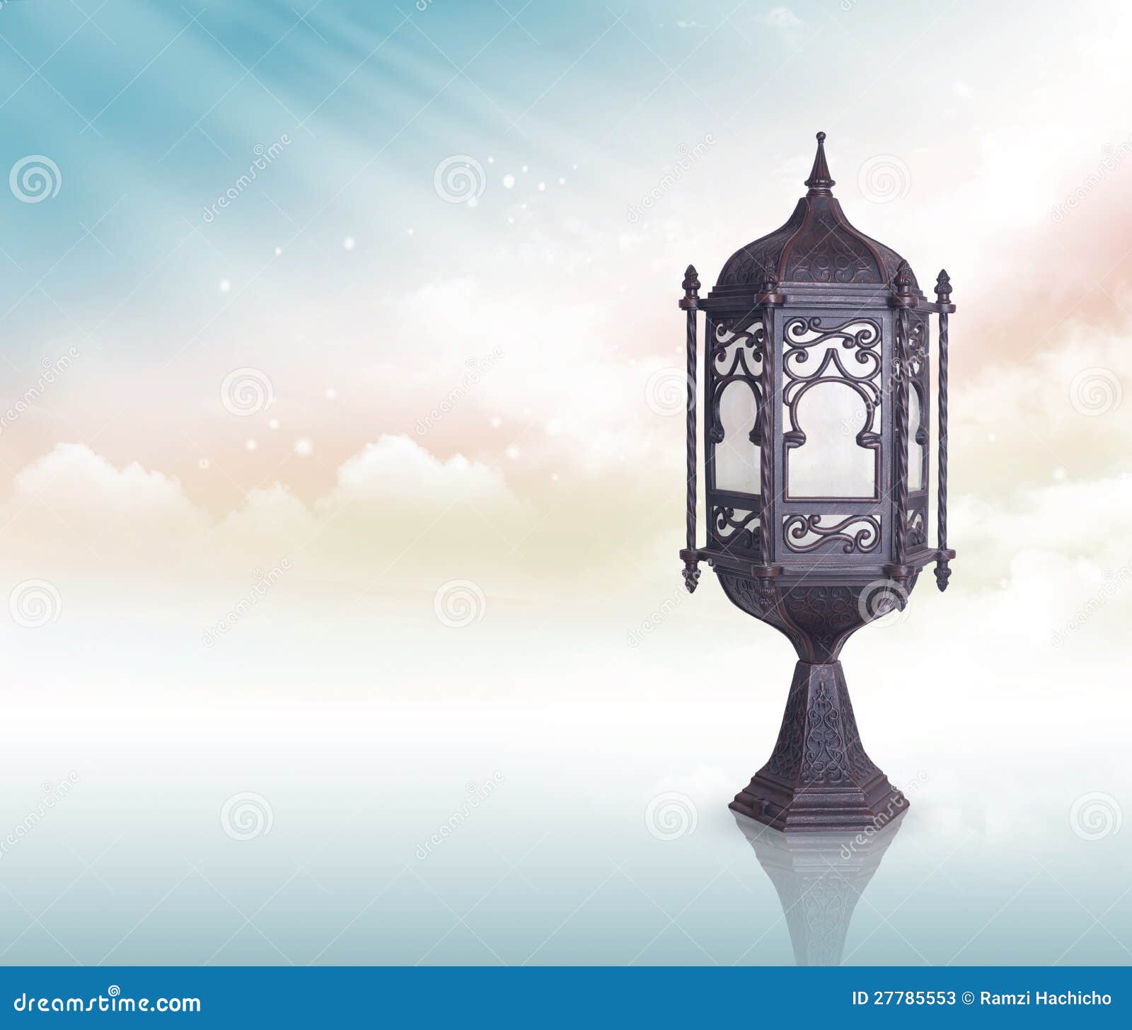 Ramadan Lamp Greeting Concept with Clipping Path Stock Image - Image of ...