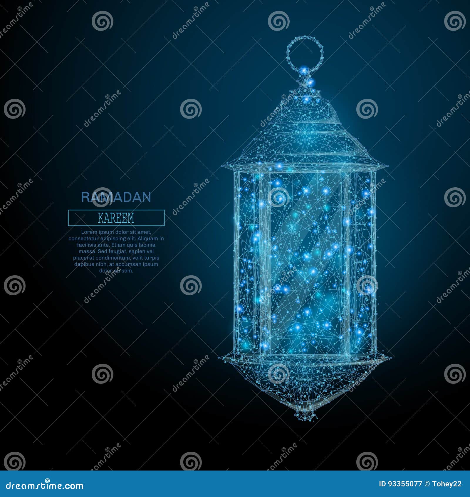 Ramadan Lantern Low Poly Blue Stock Vector - Illustration of ...