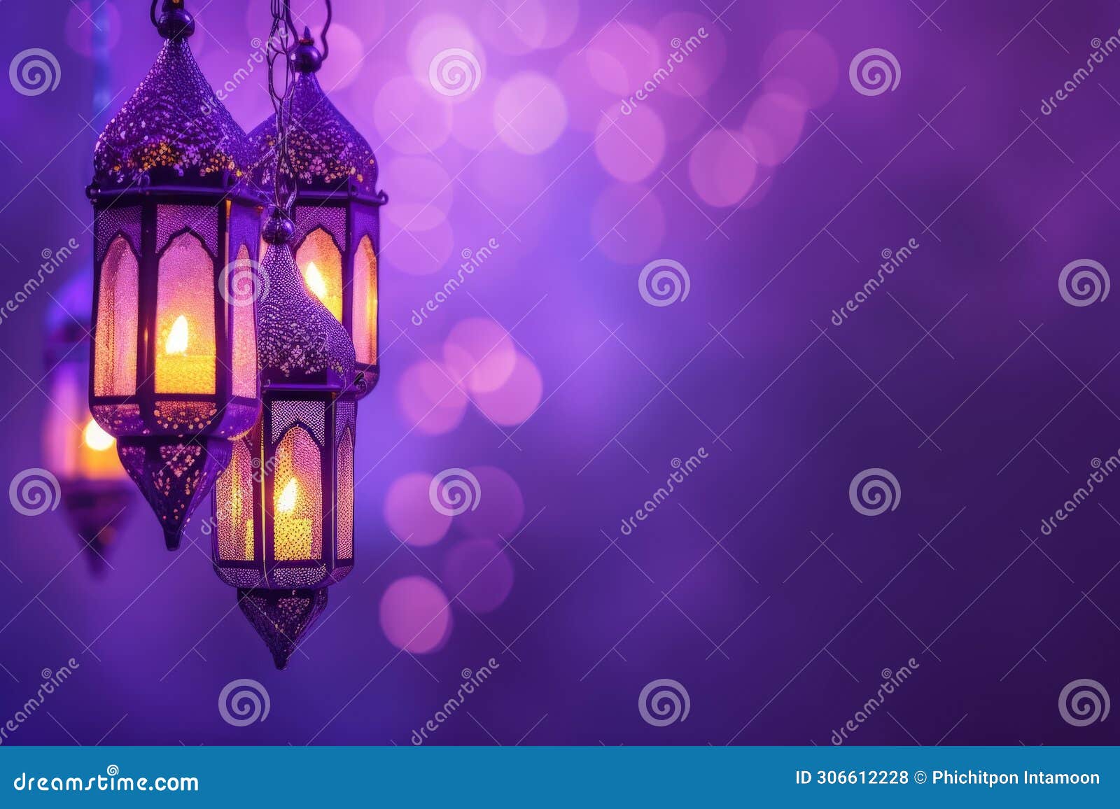 A Ramadan Lantern on a Purple Pastel Background. Ramadan Day ...