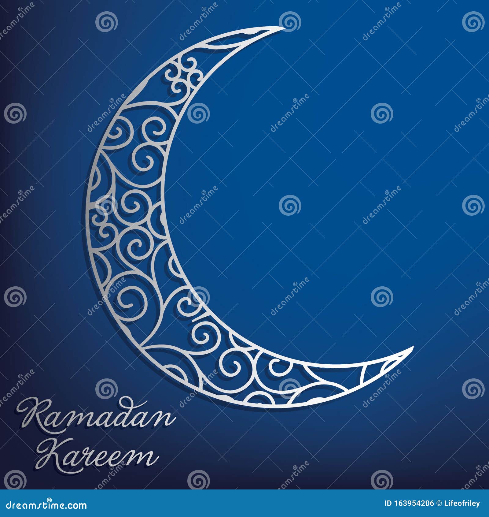 Ramadan Moon Card stock vector. Illustration of koran - 163954206