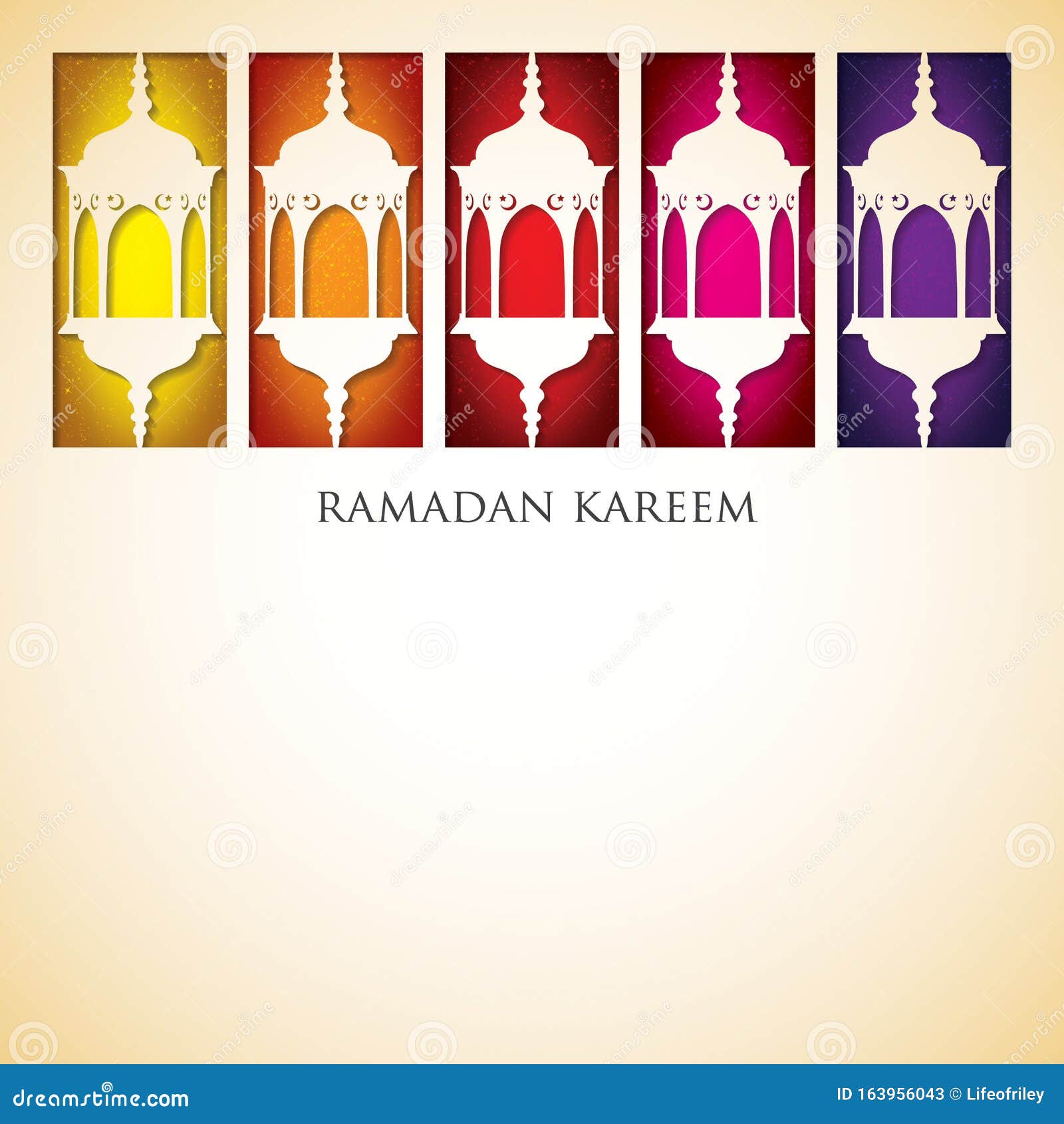 Ramadan Moon Card stock vector. Illustration of arabic - 163956043