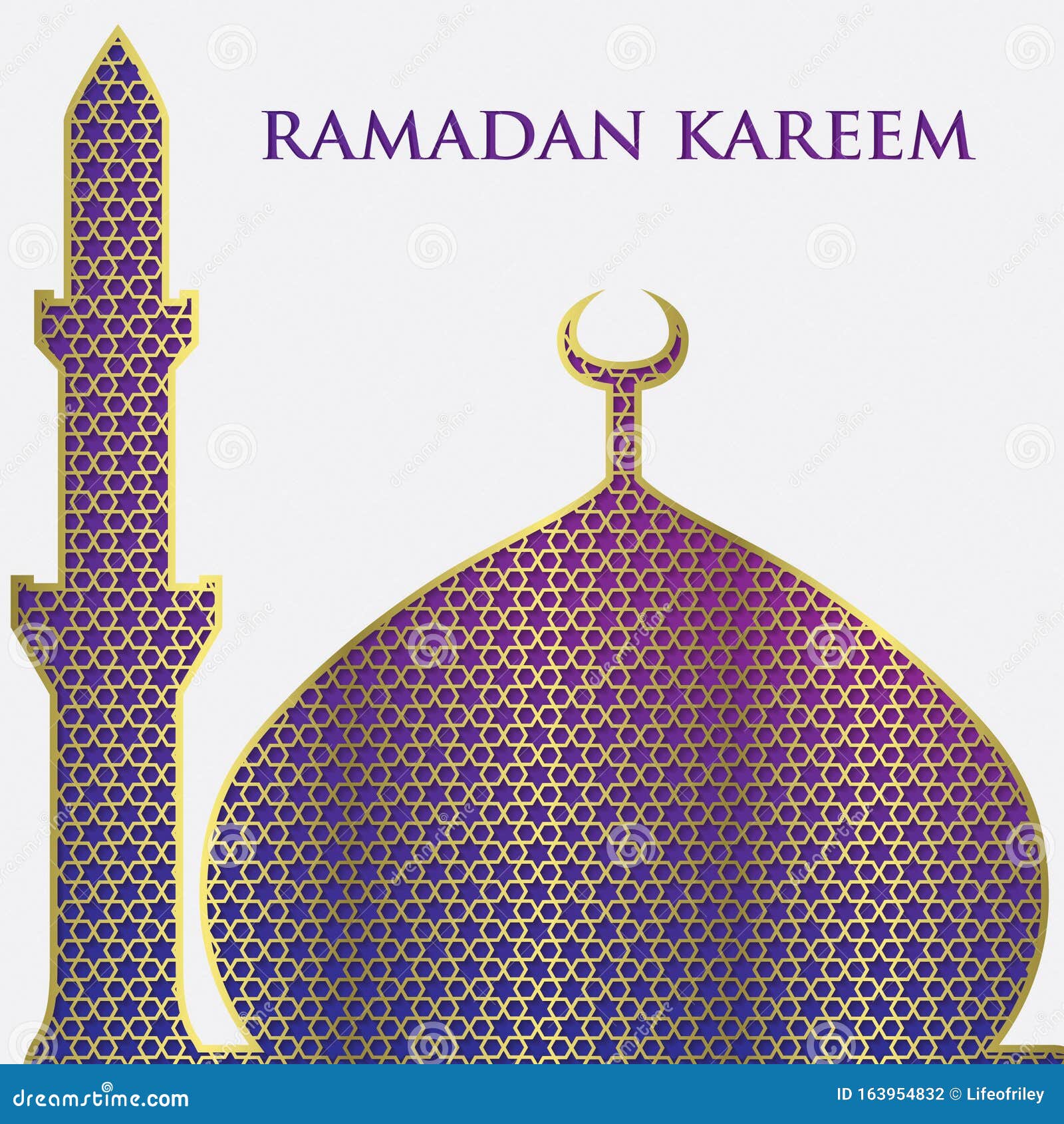 Ramadan Mosque Card stock vector. Illustration of minaret - 163954832