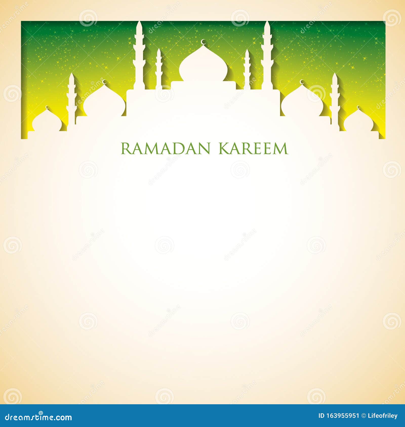 Ramadan Mosque Card stock vector. Illustration of greeting - 163955951