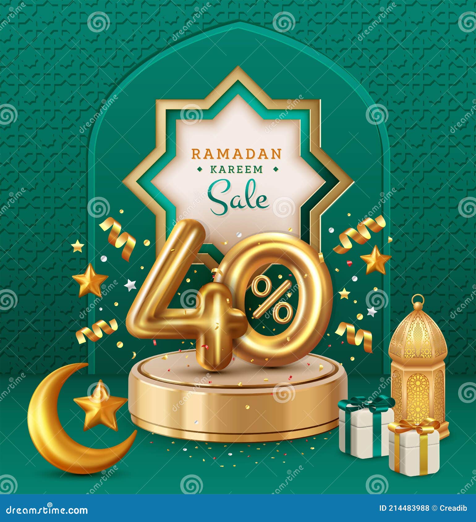 Realistic Ramadan Kareem Sale Discount Poster Stock Vector ...