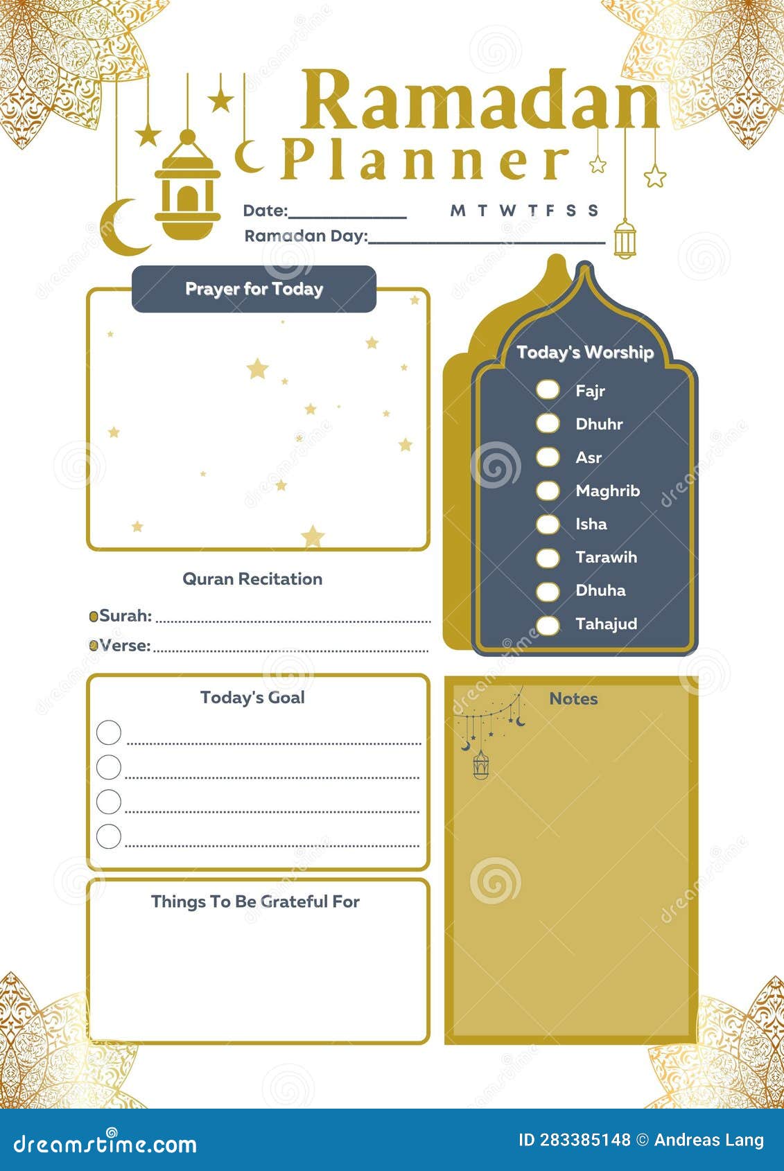 Ramadan Planner Digital Planning Insert Sheet Printable Page Template ...