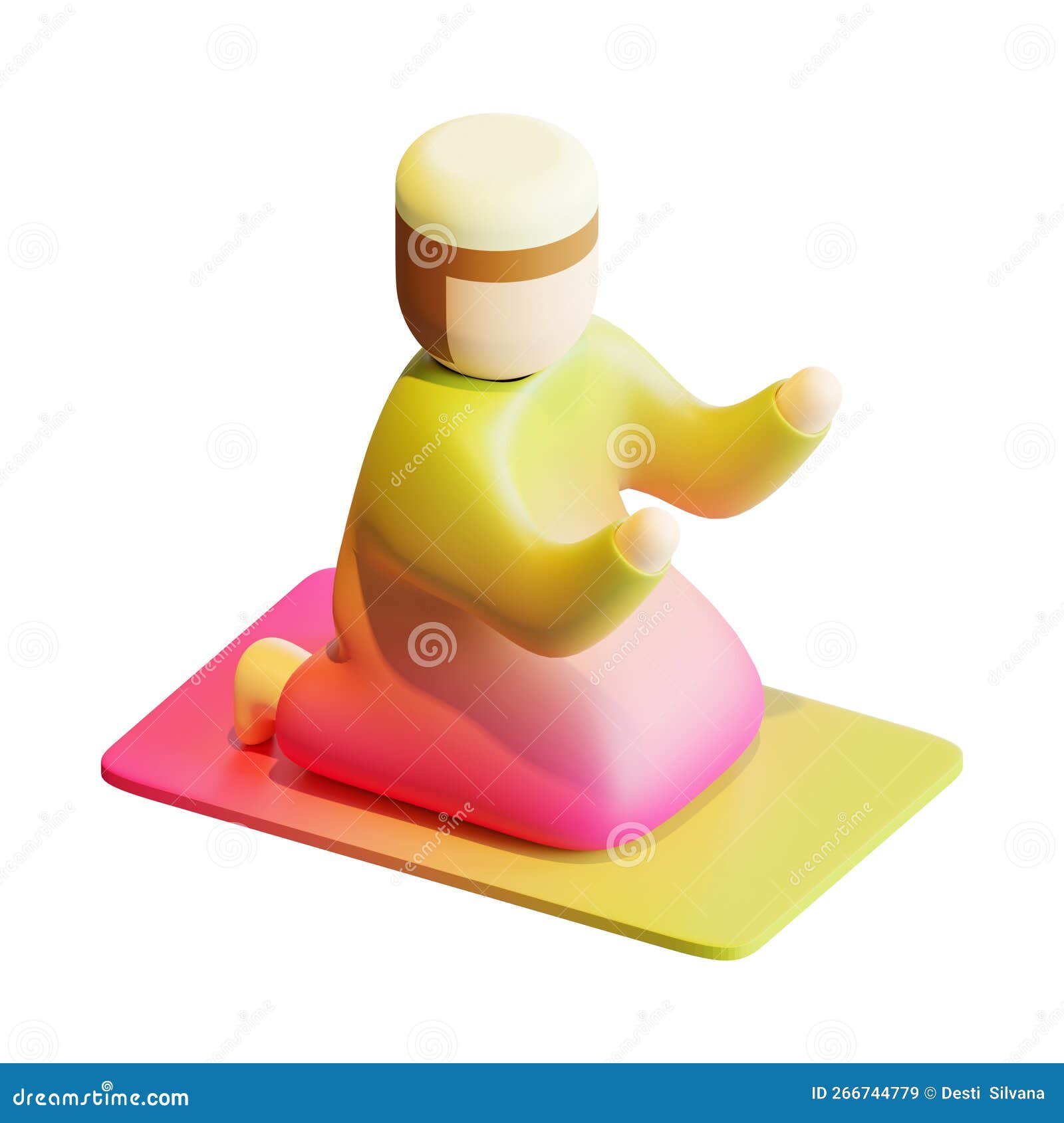 09 Ramadan Pray 3D Render Element Stock Image - Illustration of symbol ...