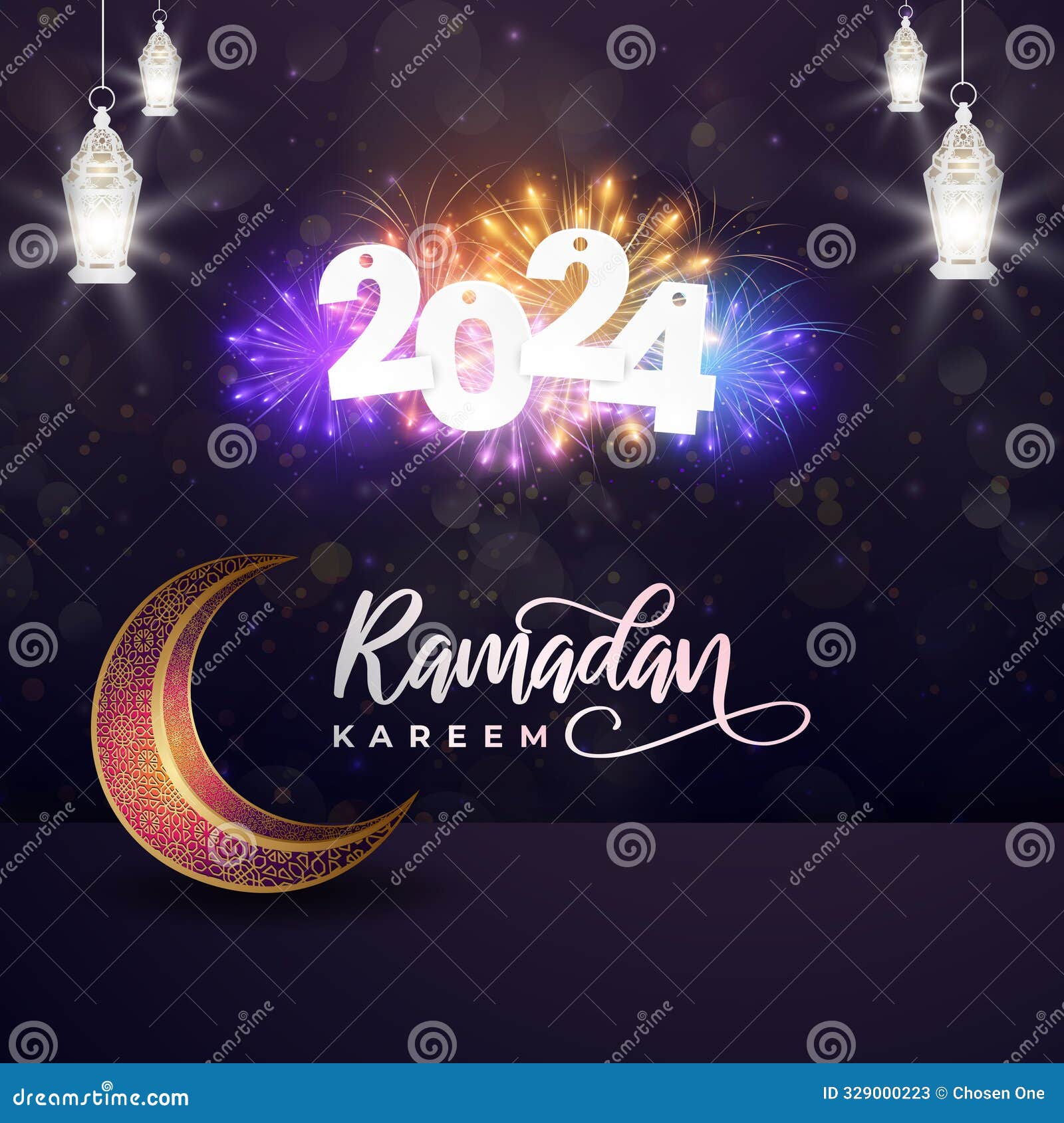 Ramadan 2024 Banner With Blue And White Islamic Background Design1 ...