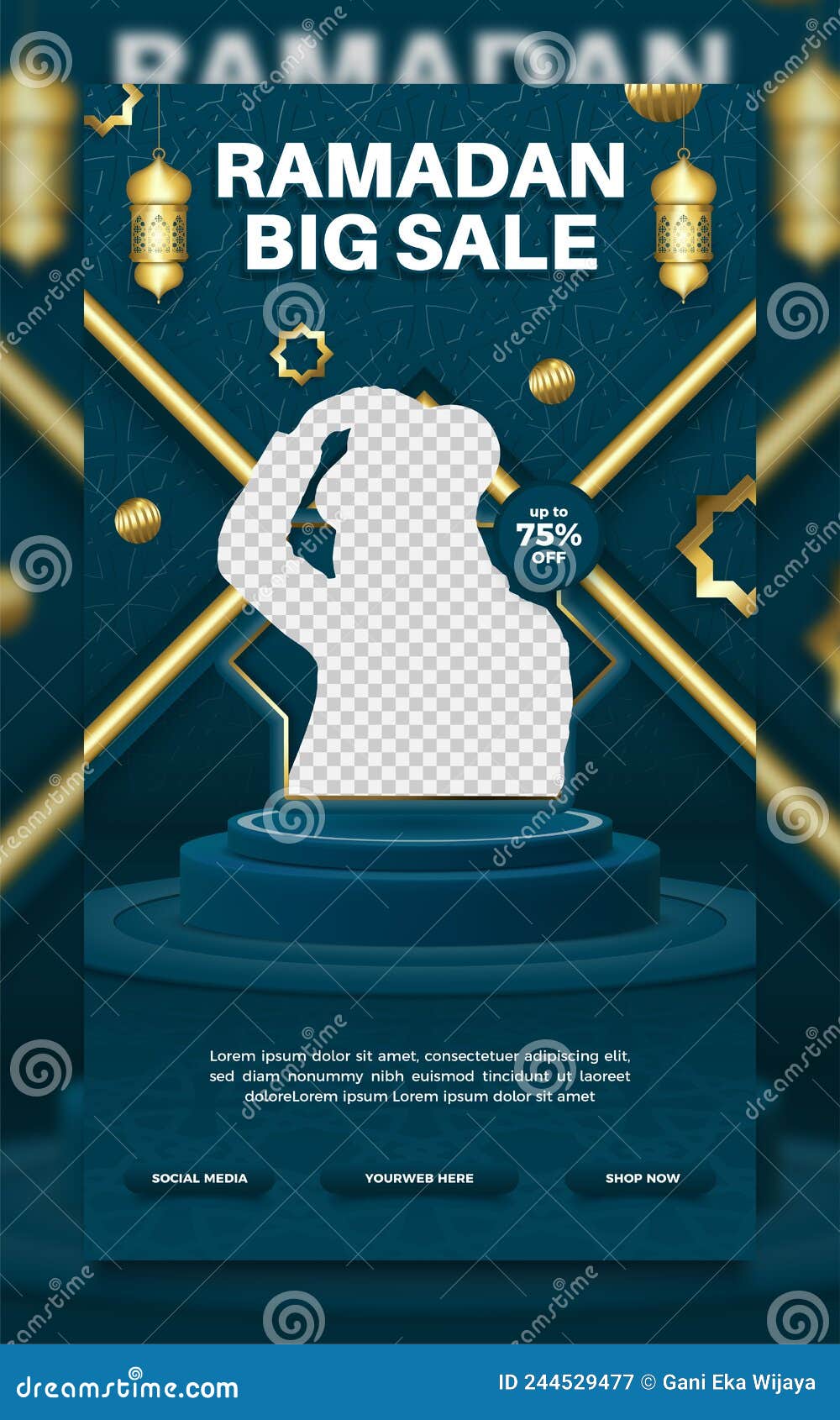 Ramadan Sale Promo Poster Template Stock Vector - Illustration of final ...