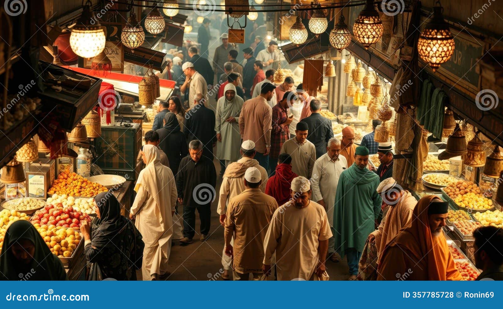 Ramadan Scene Street Evening View Stock Photo - Image of arabian ...