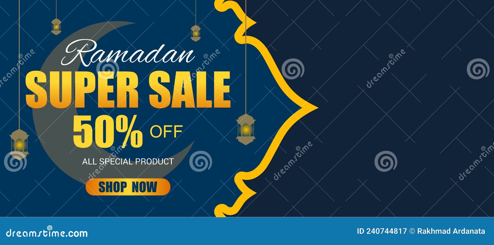 Ramadan Super Sale Banner Vector. Discount Template Design for ...