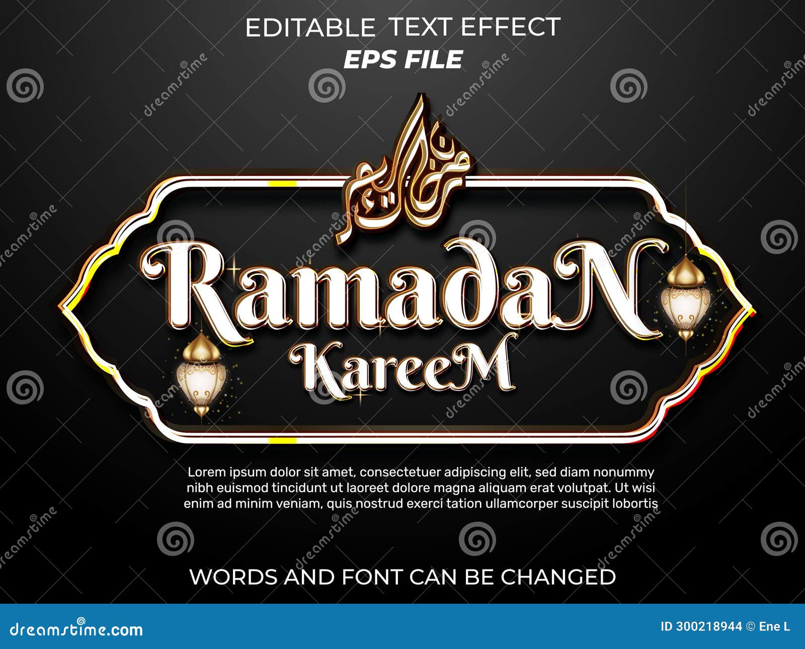 Ramadan Text Effect Font Editable Typography 3D Text. Vektorvorlage ...