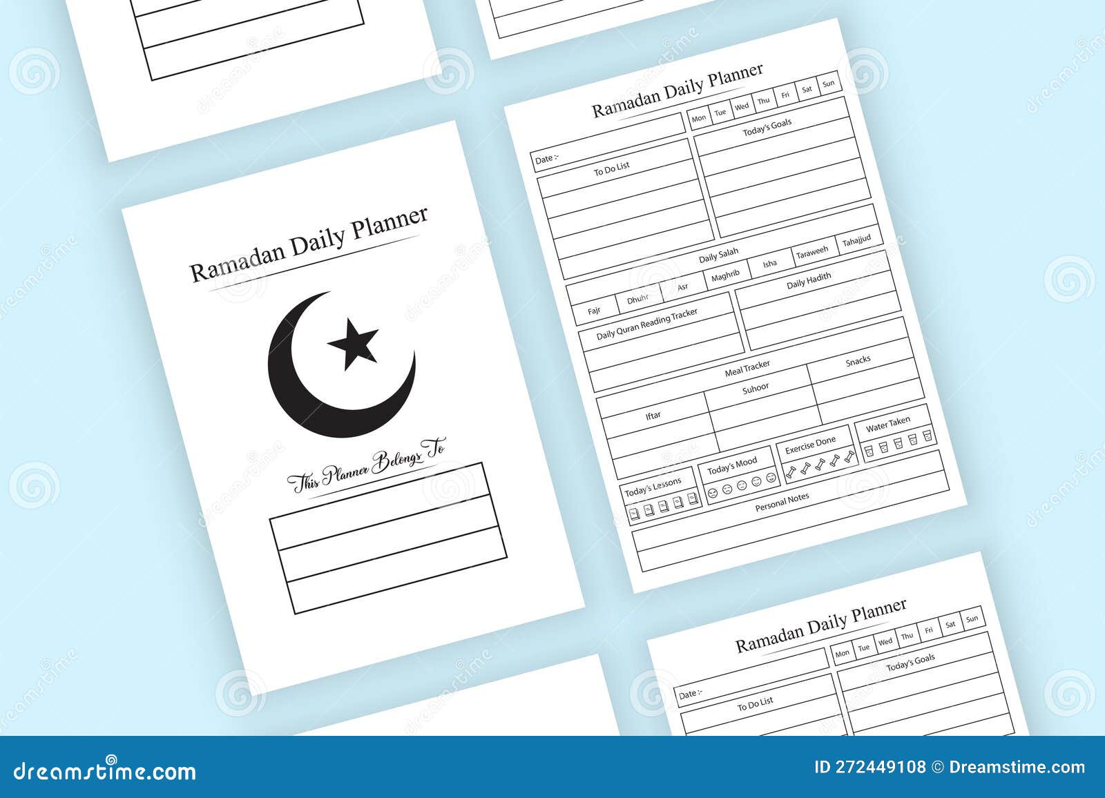 Ramadan To Do List and Task Tracker Log Book Interior with the ...