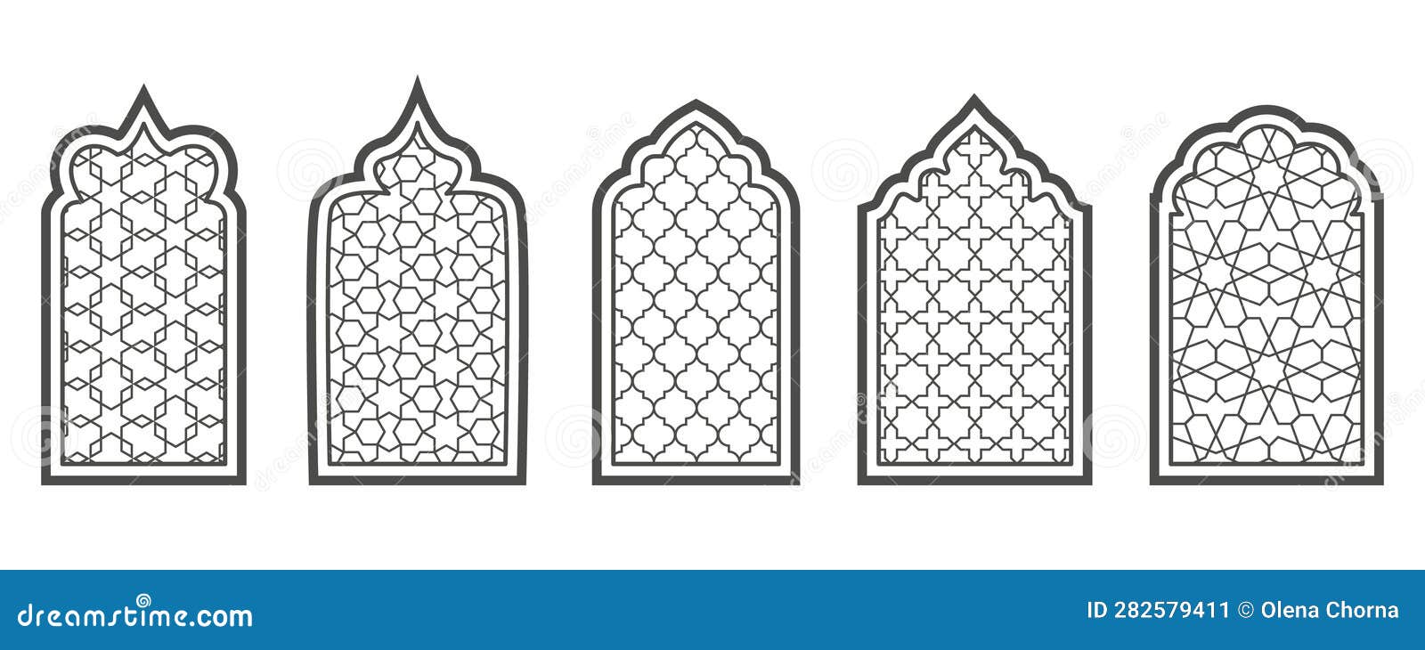 Ramadan Window with Pattern. Arabic Frame of Mosque Door. Islamic ...