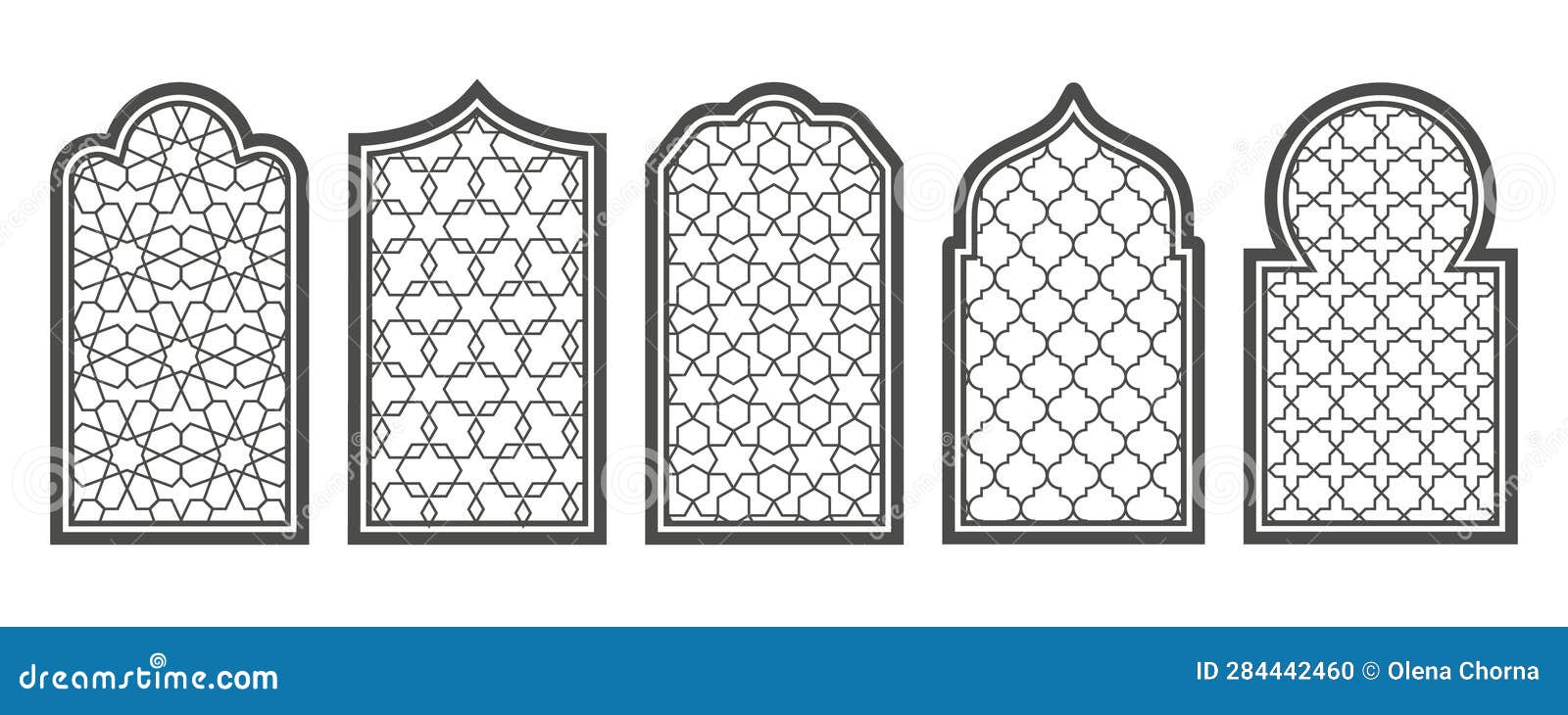 Ramadan Window with Pattern. Arabic Frame of Mosque Door. Islamic ...