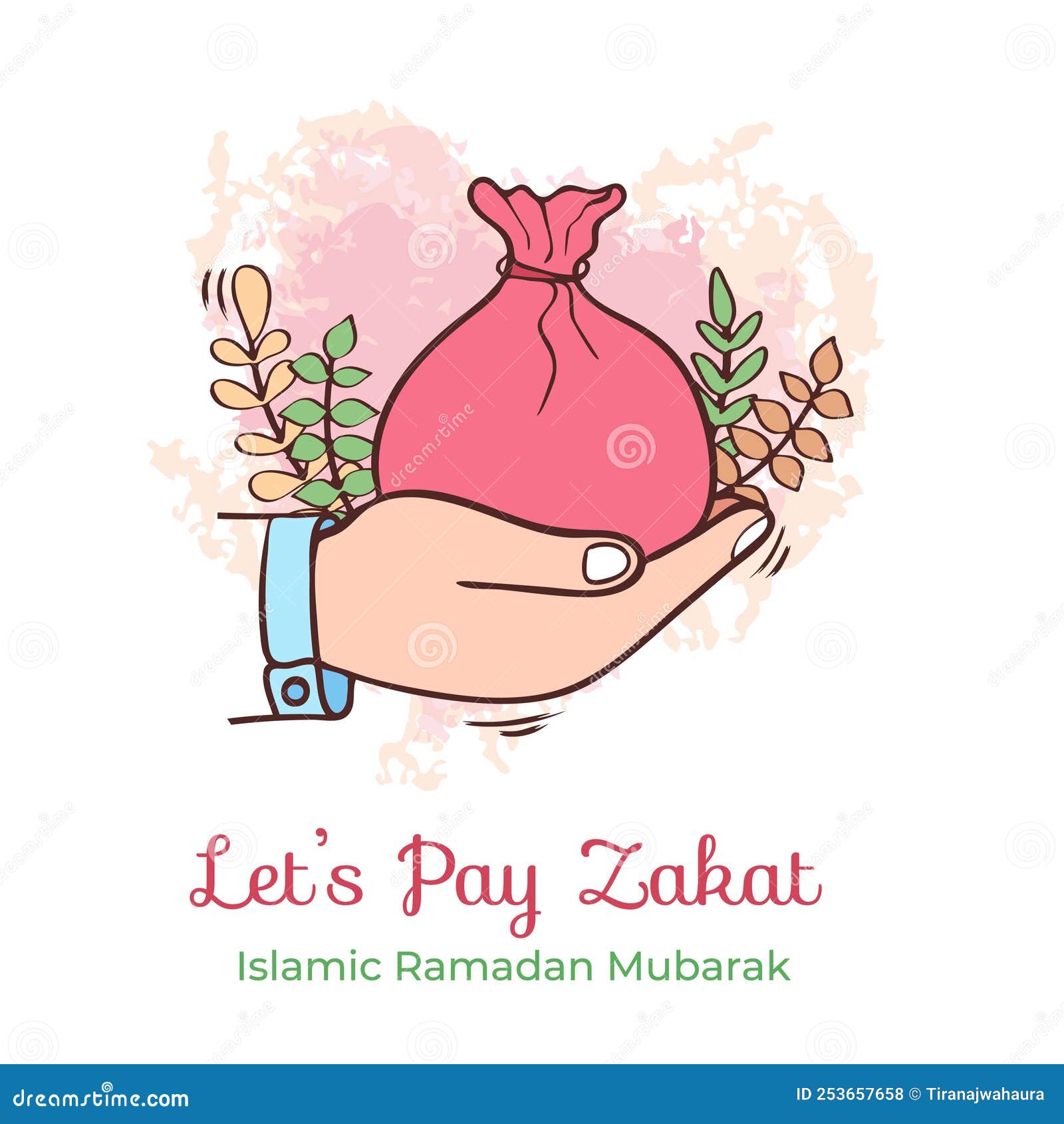 Hand Drawn Ramadan Muslim Giving Alms Illustration Stock Vector ...