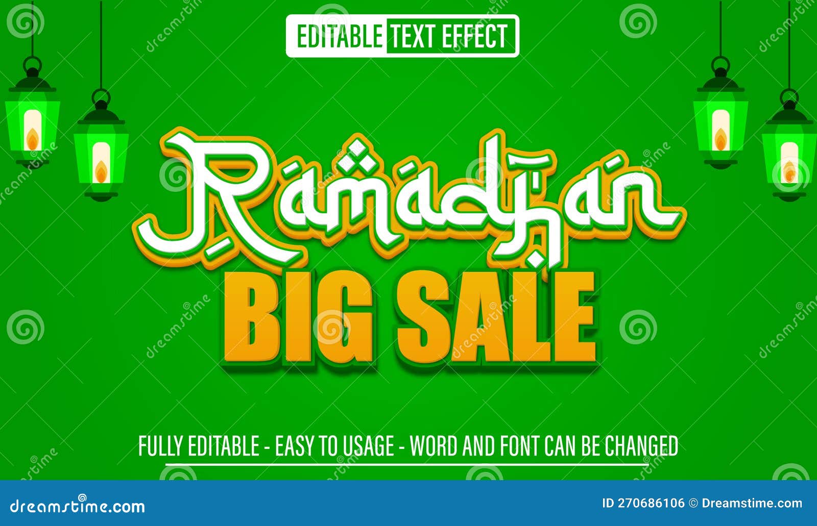 Ramadhan Big Sale 3d Text Effect Editable Font Stock Vector ...
