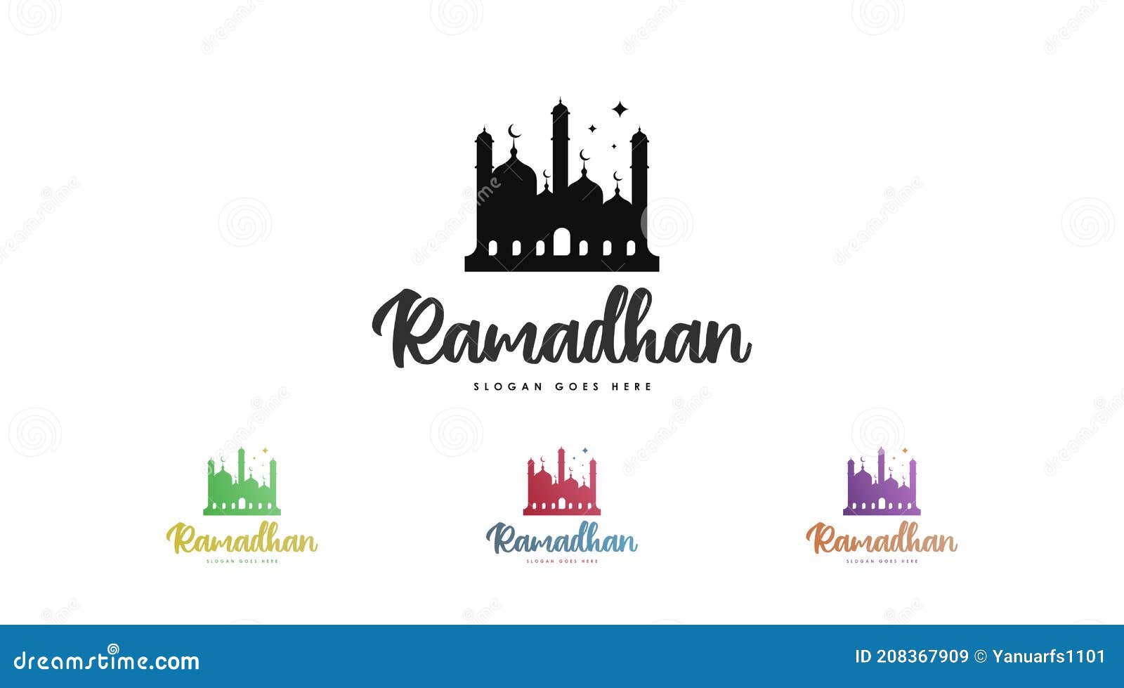 Ramadhan Logo Concept Vector. Islamic Logo Template Isolated in White ...