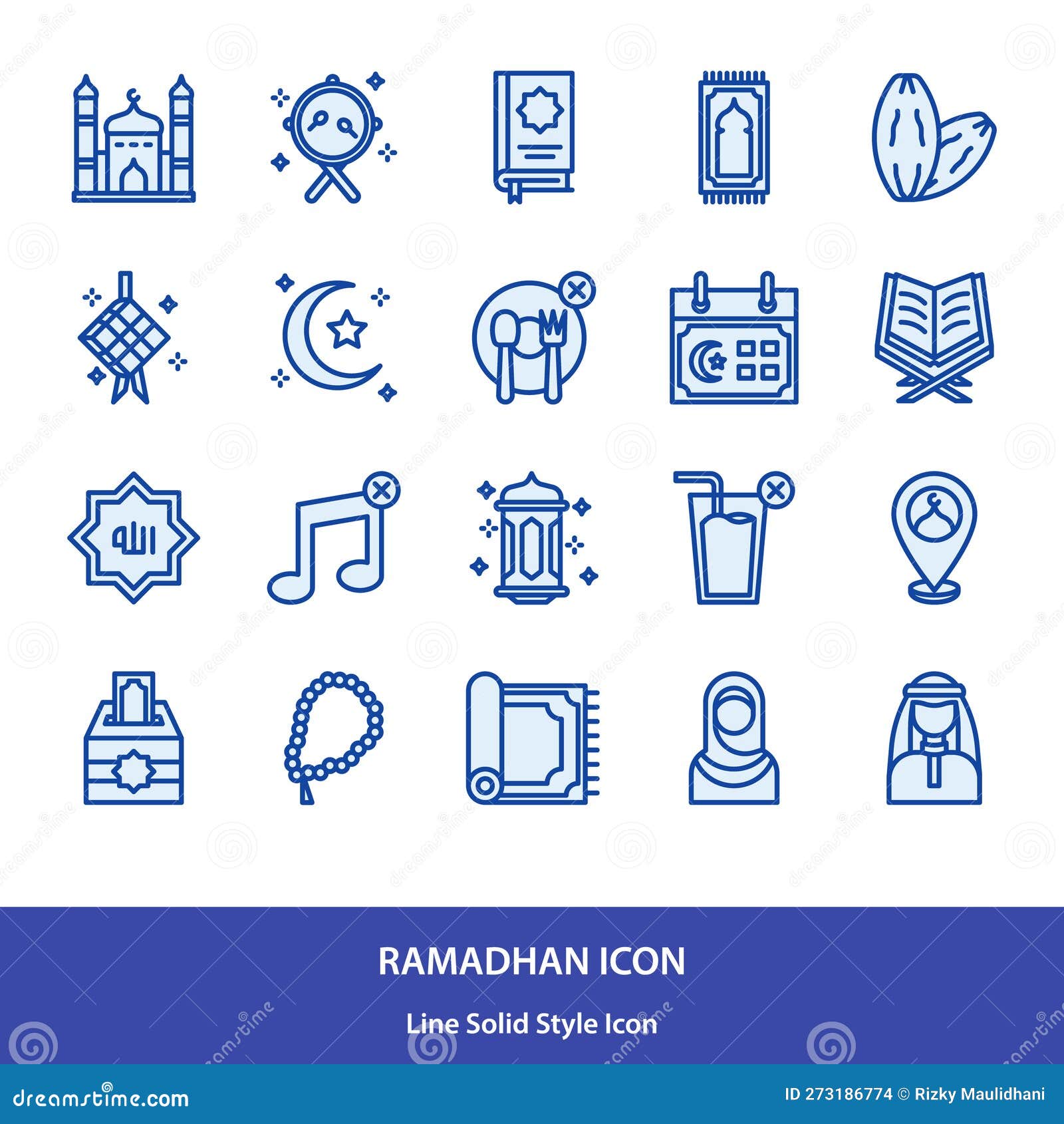 Muslim Man Icon. Islam Islamic Person Wearing Head Covering Songkok ...