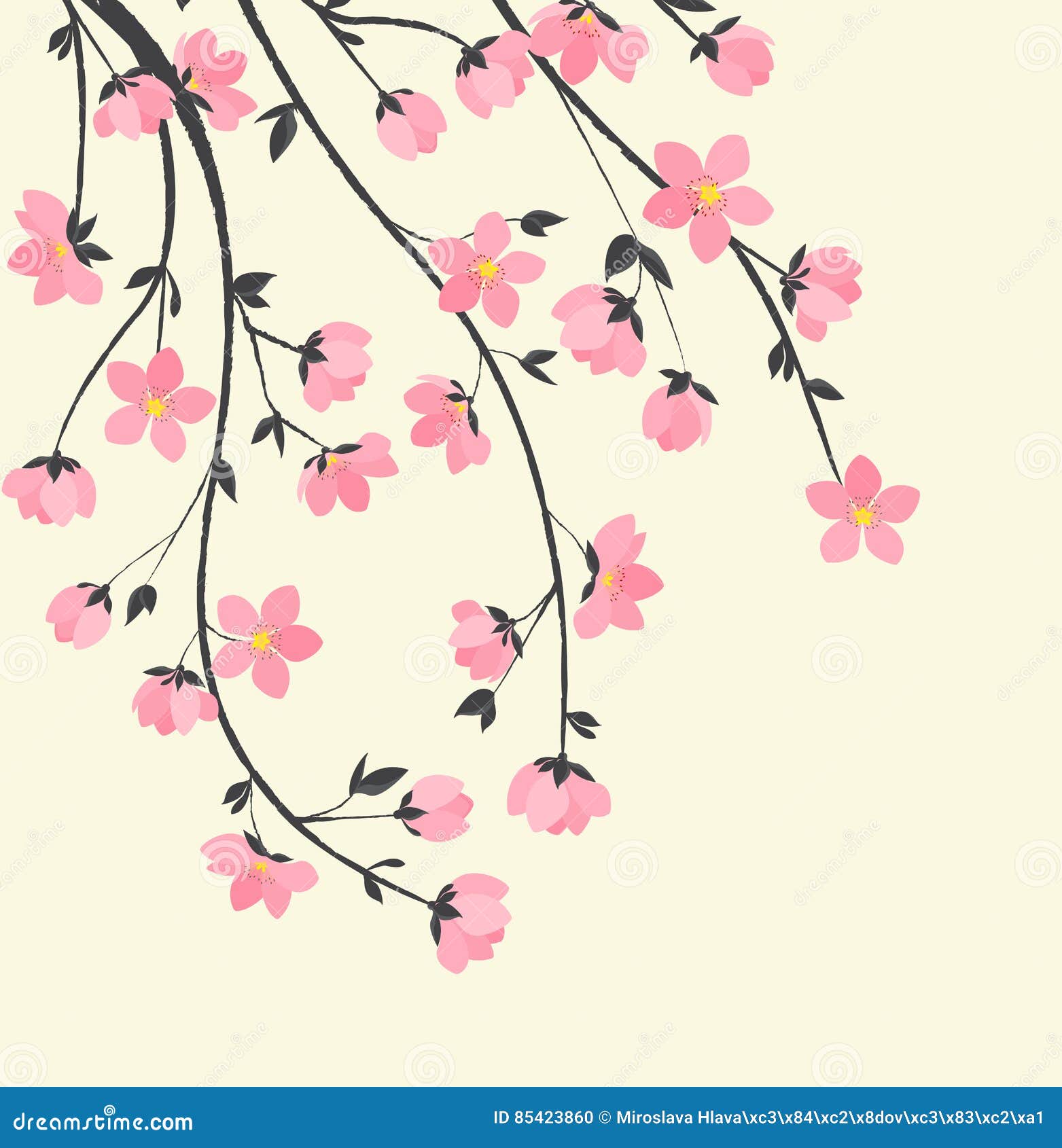 Ramas con las flores ilustración del vector. Ilustración de wallpaper ...