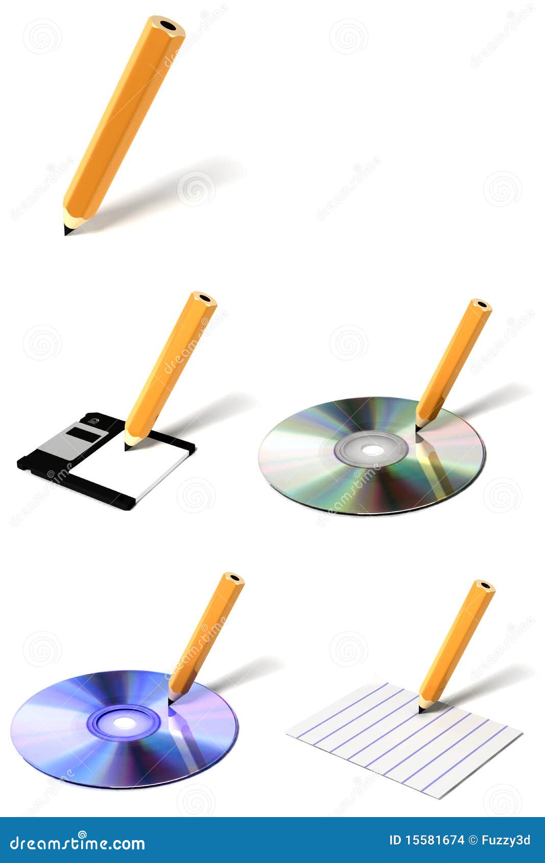 Ramassage De Graphisme Du Crayon 3D Illustration Stock - Illustration ...