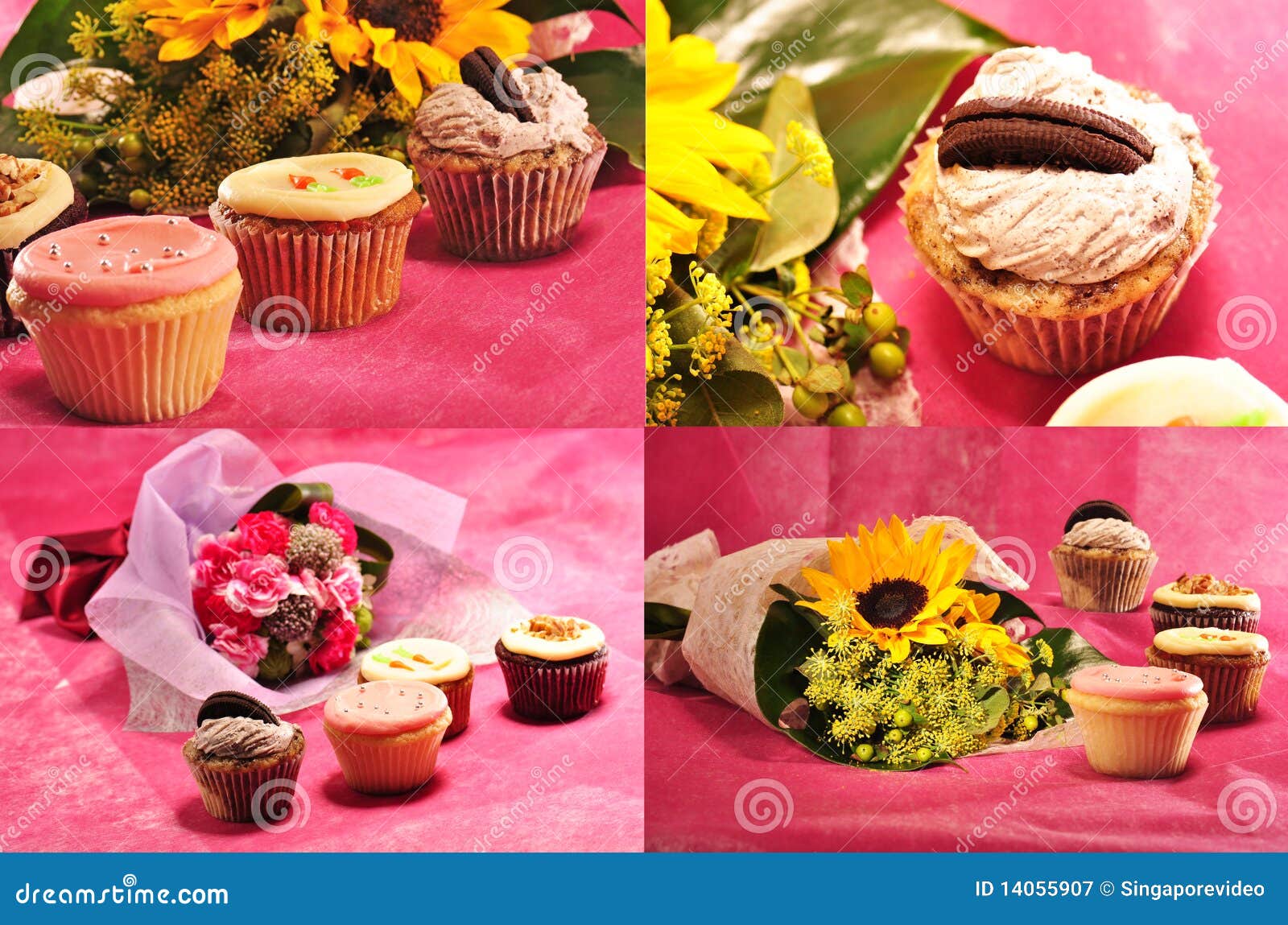 Ramassage De Petits G?teaux Avec Des Fleurs Image stock - Image du ...