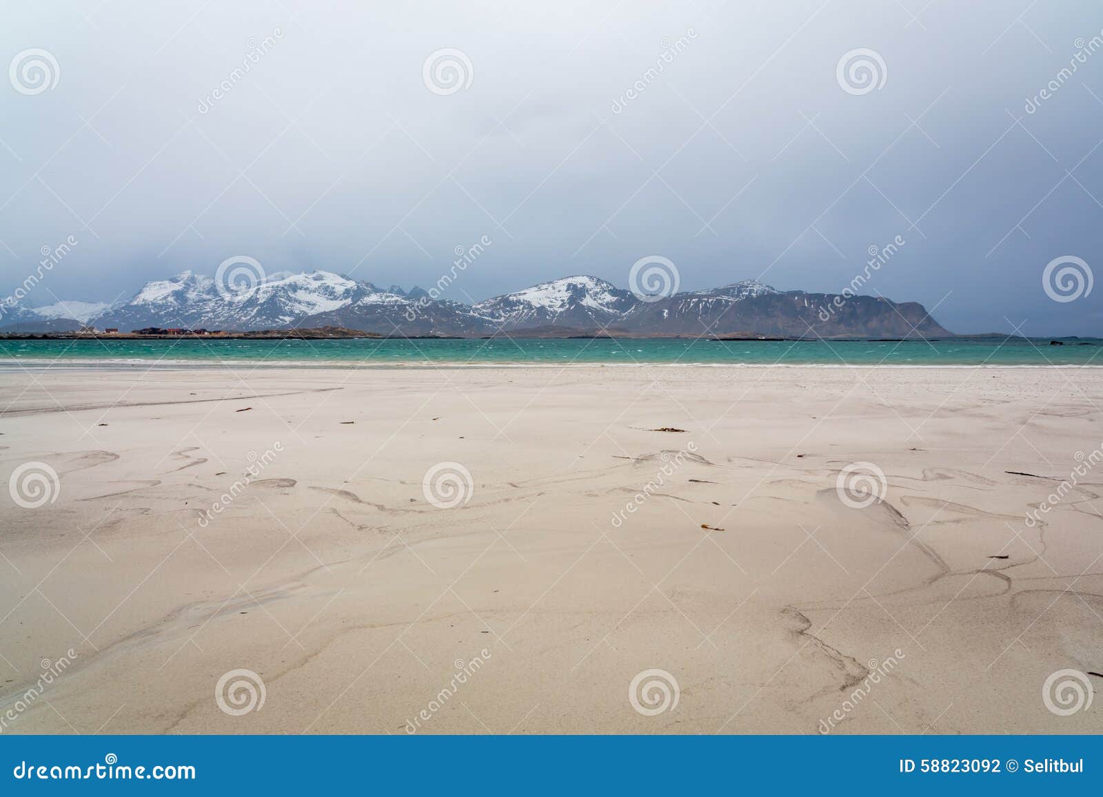 Ramberg Beach, Lofoten Islands, Norway Stock Photo - Image of peaceful ...