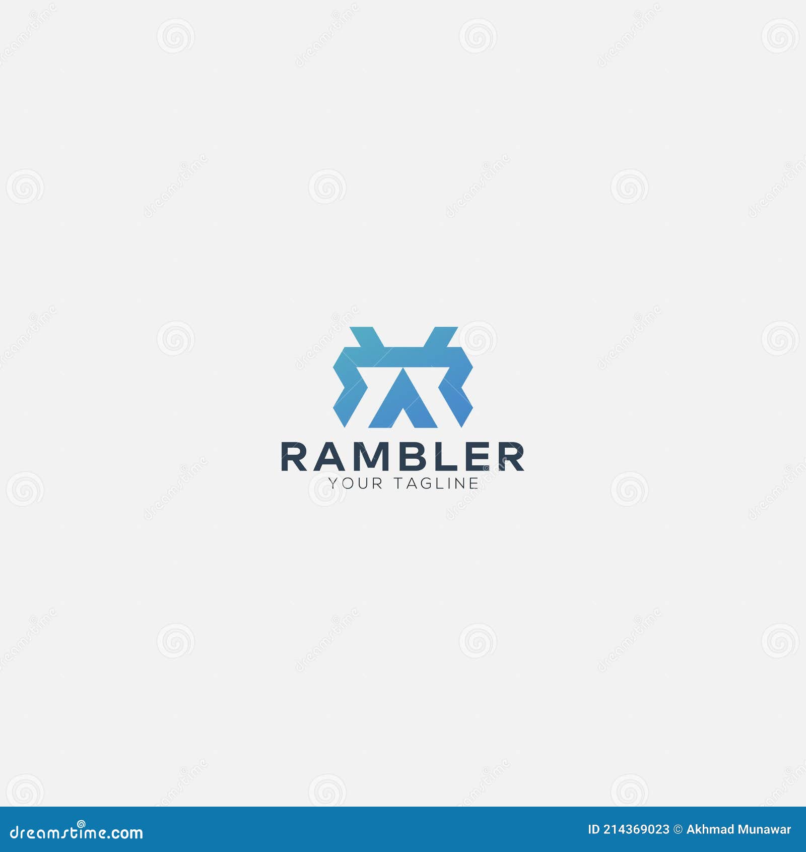 Ramble Mountain With Letter R Logo Cartoon Vector | CartoonDealer.com ...