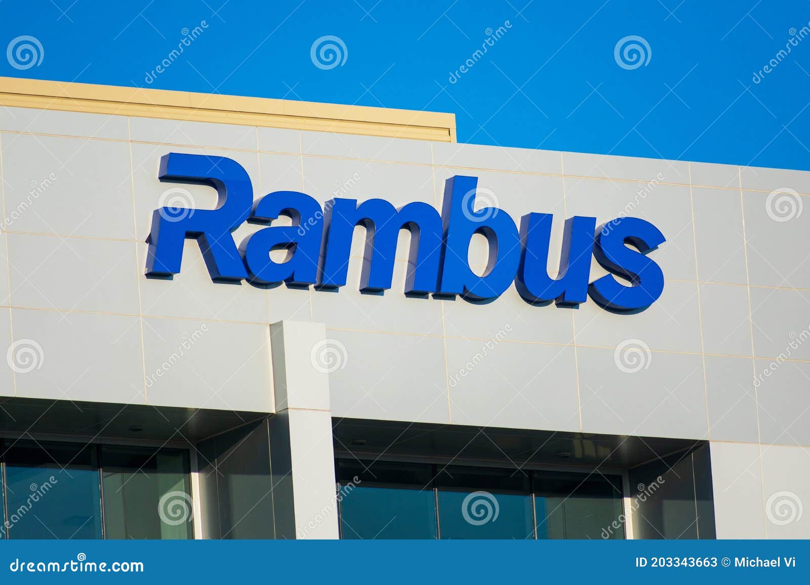 Rambus Sign, Logo on Headquarters Building. Rambus Incorporated Designs ...