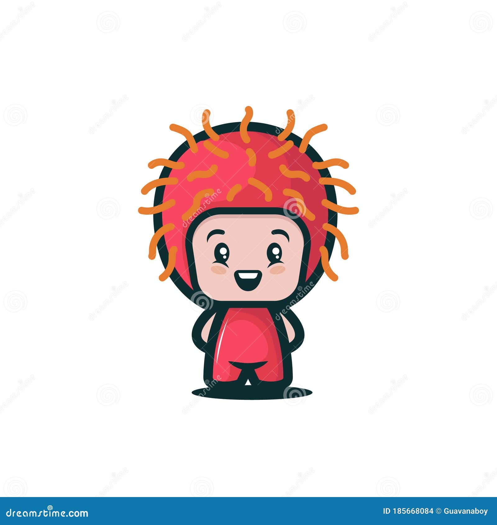 Rambutan Fruit Mascot Logo Design Template Vector Stock Vector ...