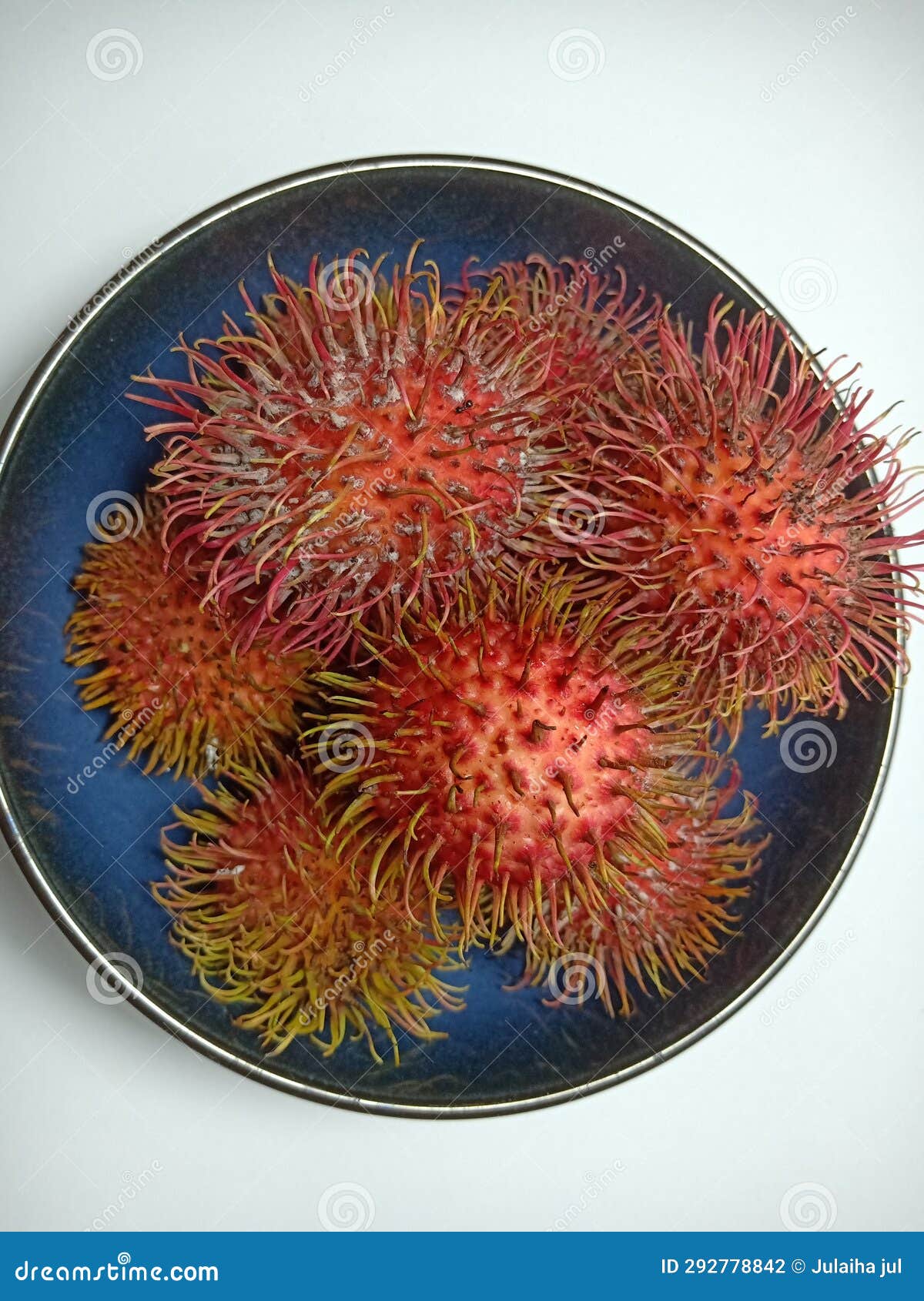Rambutan Fruit in a Blue Bowl Stock Photo - Image of rambutan, plants ...
