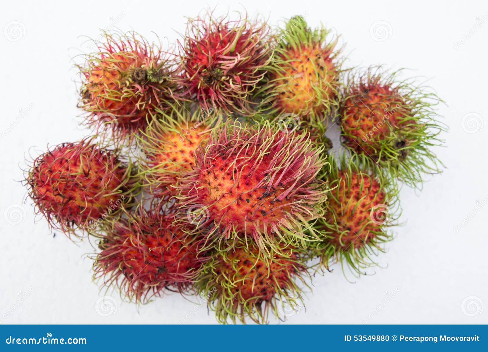 Rambutan Fruit Tropical Natural Red Hairy Concept Stock Photo - Image ...