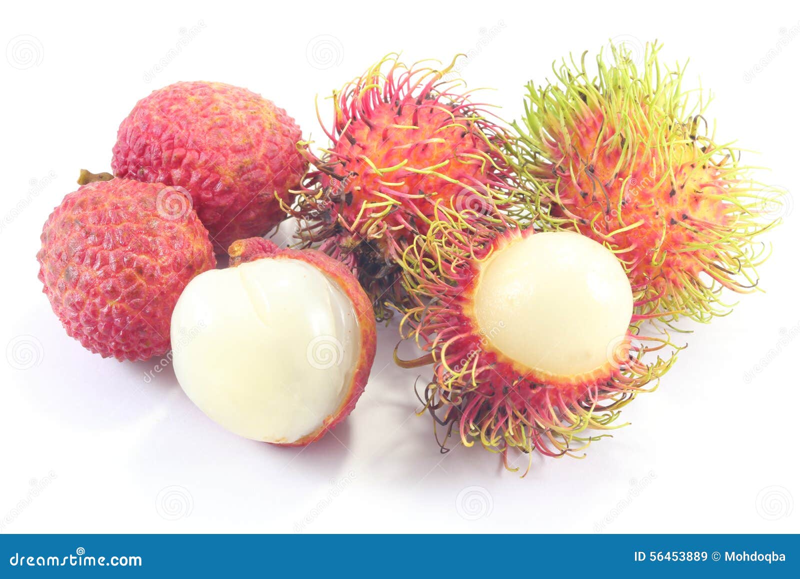 Rambutan and Lychee stock image. Image of food, organic - 56453889