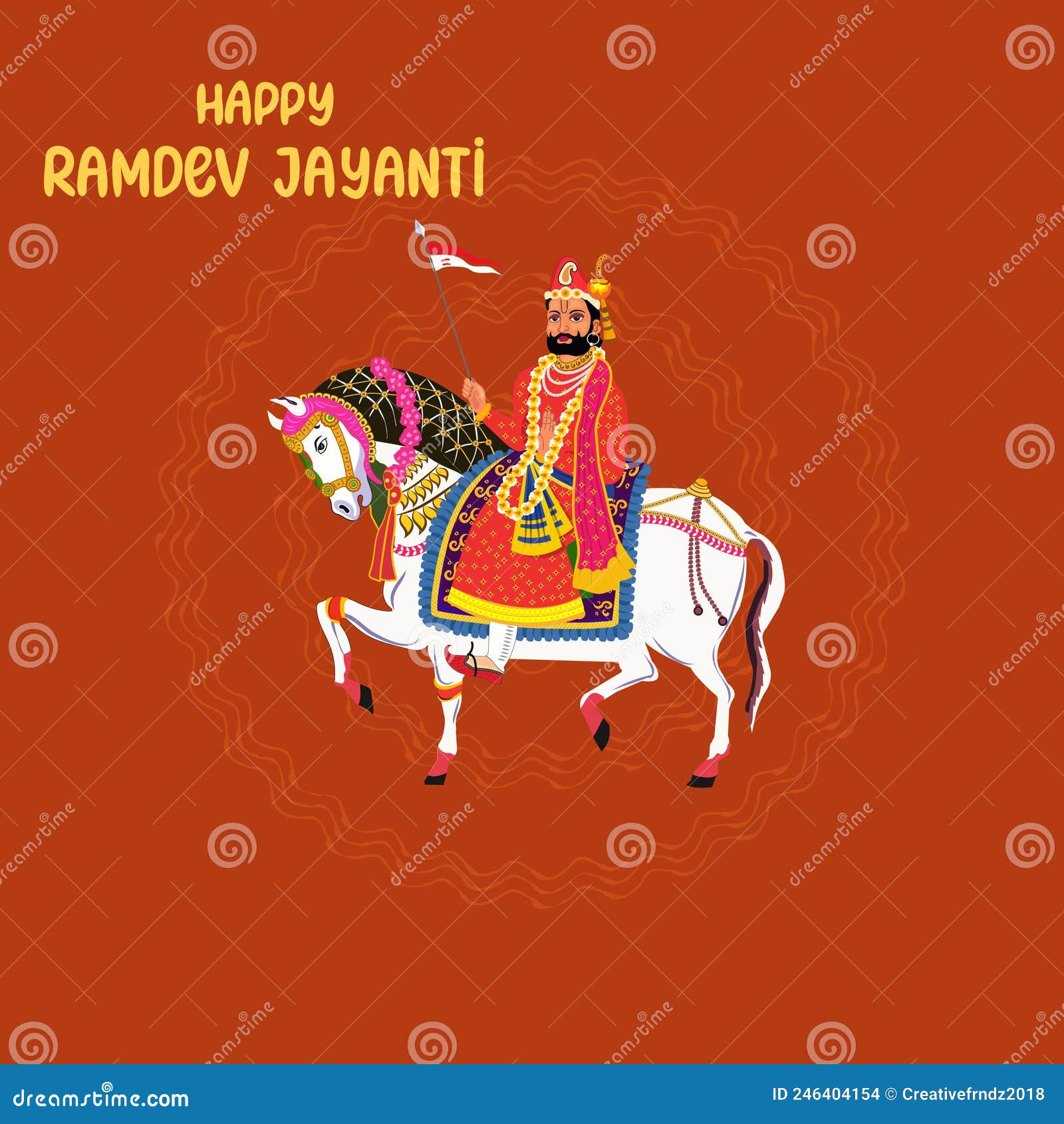 Happy Ramdev Jayanti Greeting Card Design Stock Vector - Illustration ...