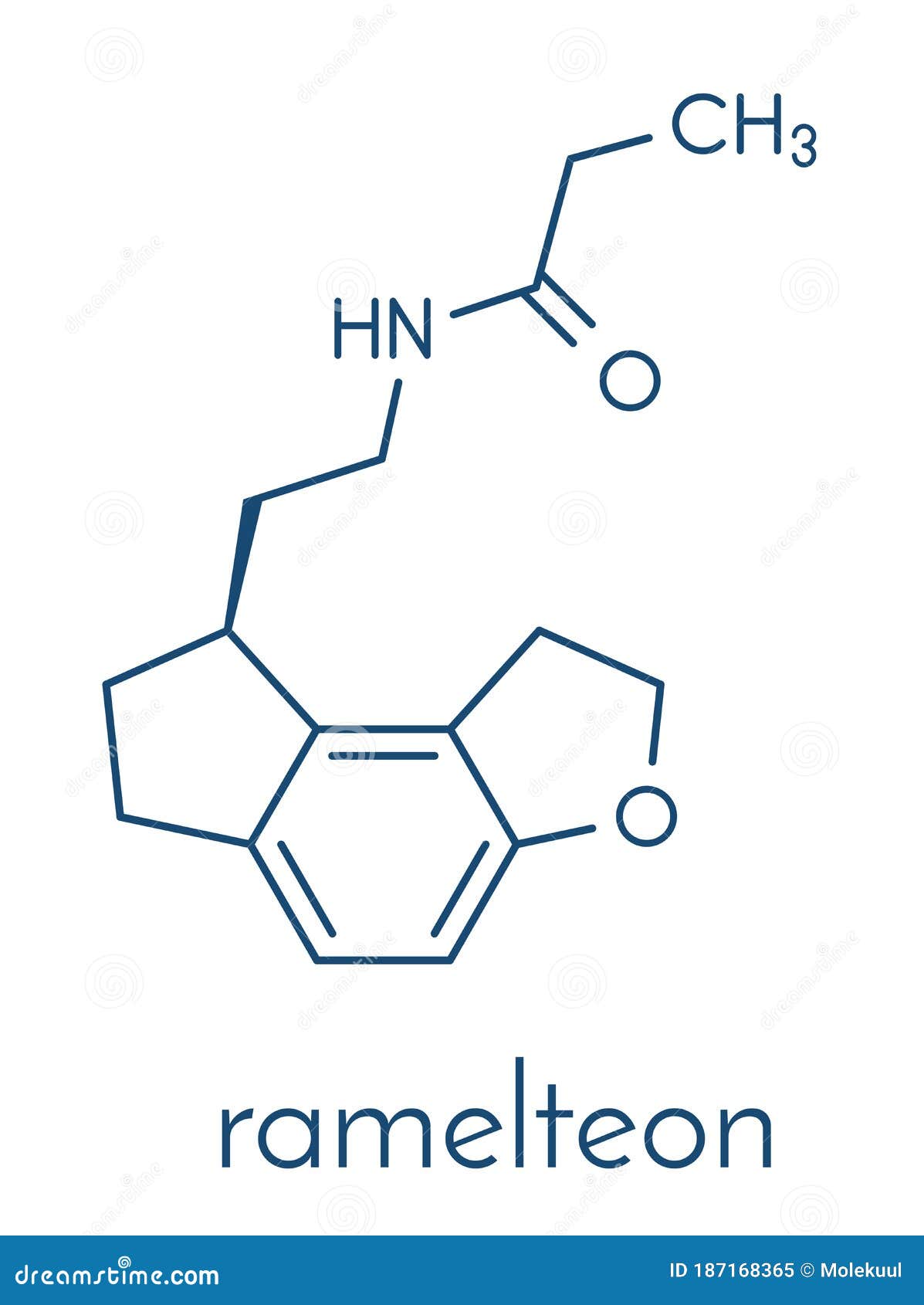 Ramelteon Insomnia Drug Molecule. Skeletal Formula. Stock Vector ...