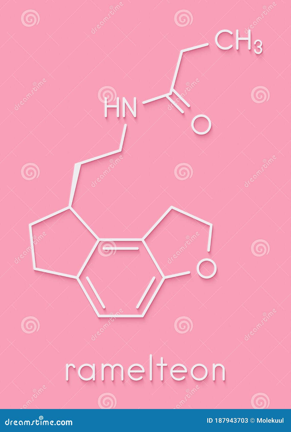 Ramelteon Insomnia Drug Molecule. Skeletal Formula. Stock Illustration ...