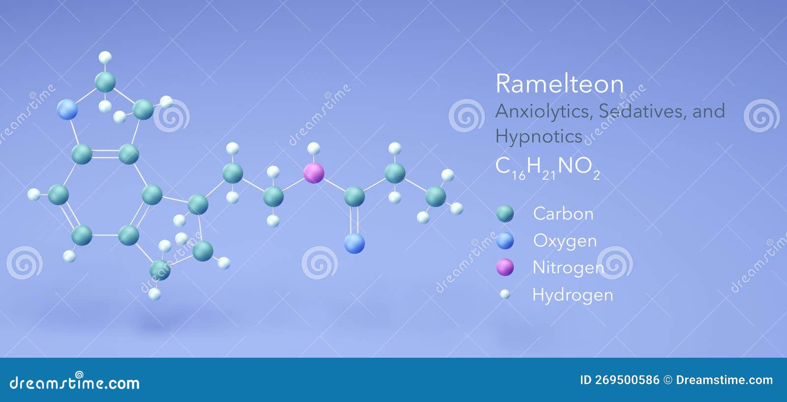 Ramelteon Molecule, Molecular Structures, Anxiolytics, Sedatives, 3d ...