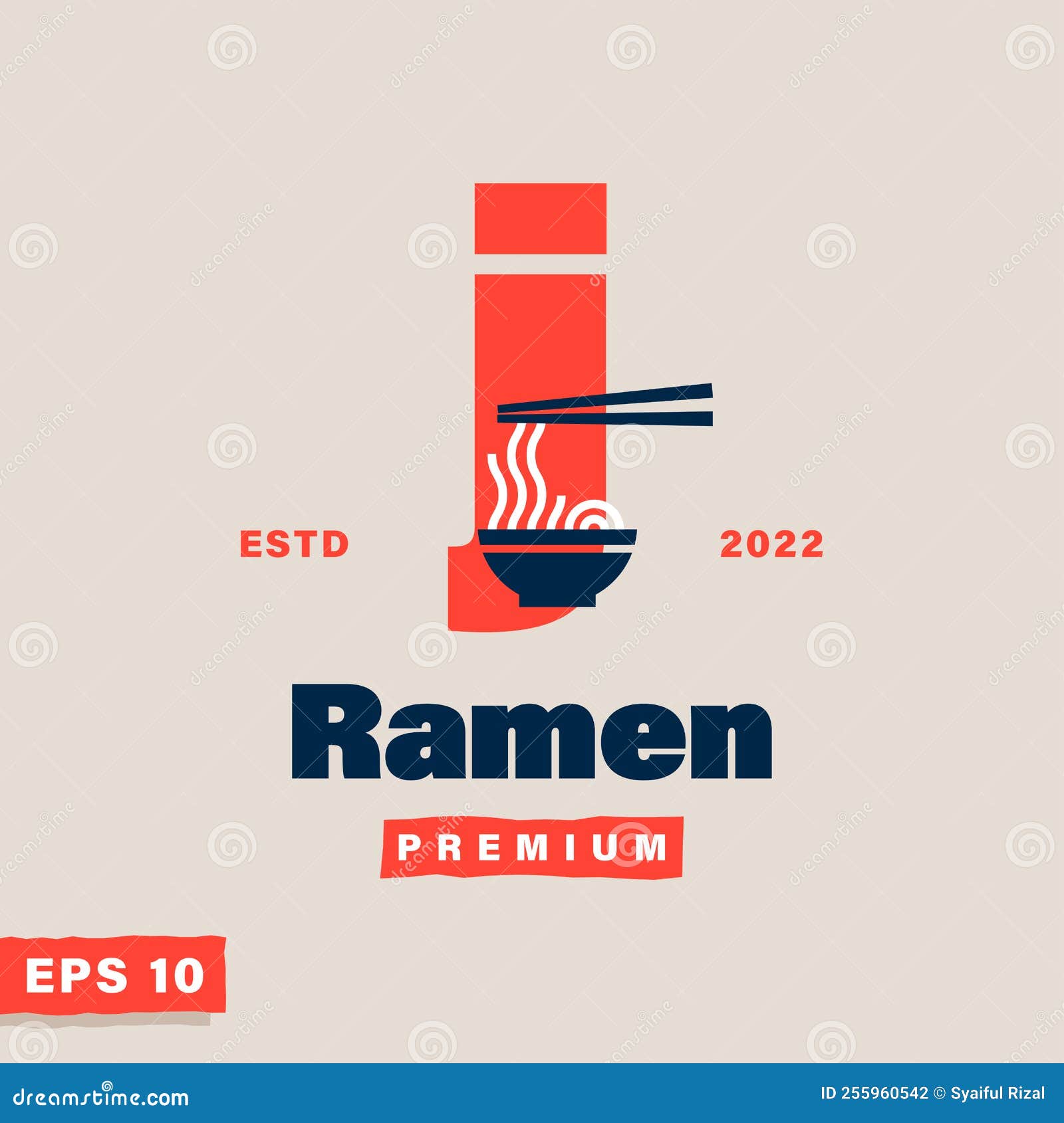 Ramen Alphabet Logo J stock illustration. Illustration of diner - 255960542