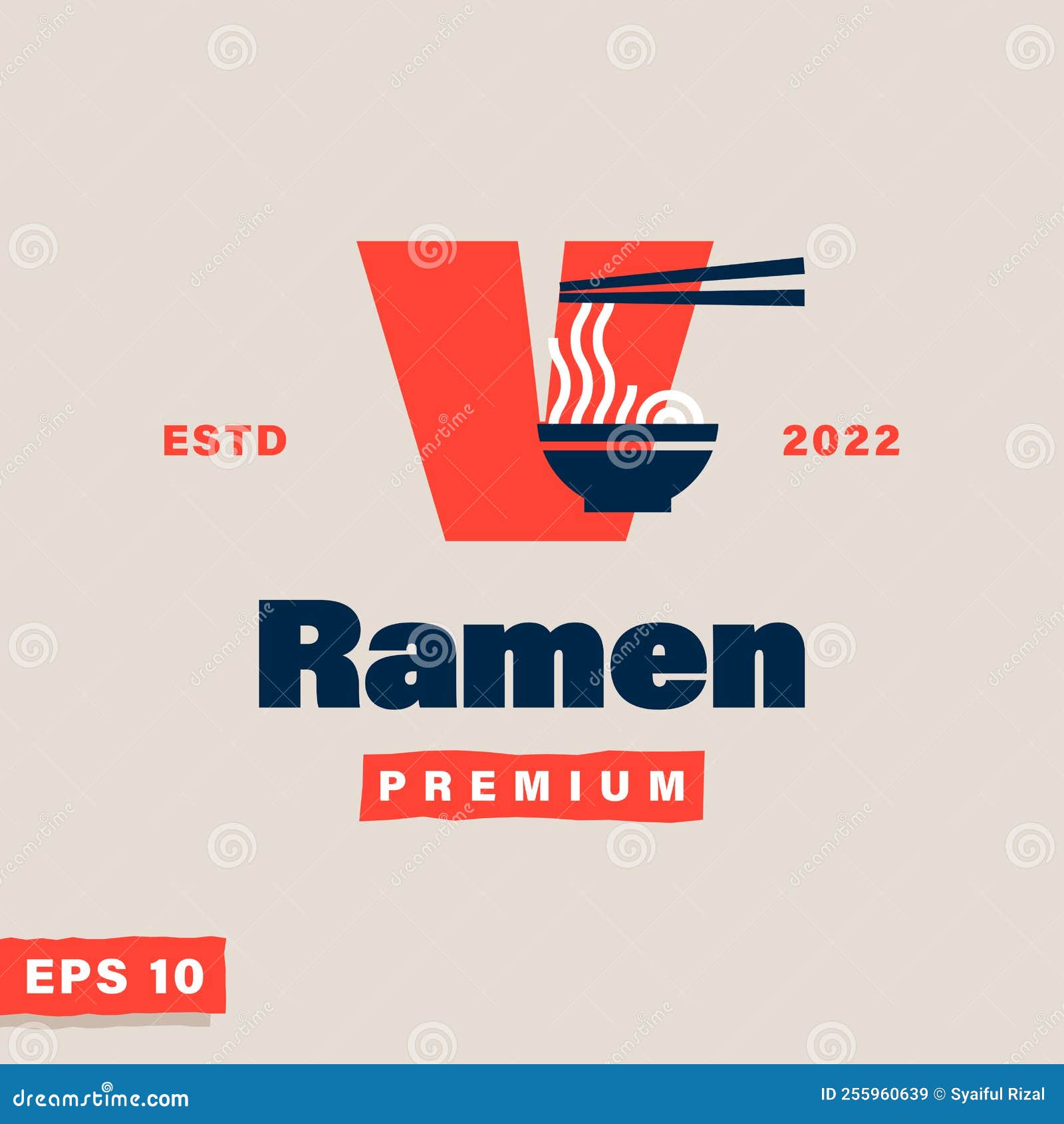 Ramen Alphabet Logo V stock illustration. Illustration of lunch - 255960639