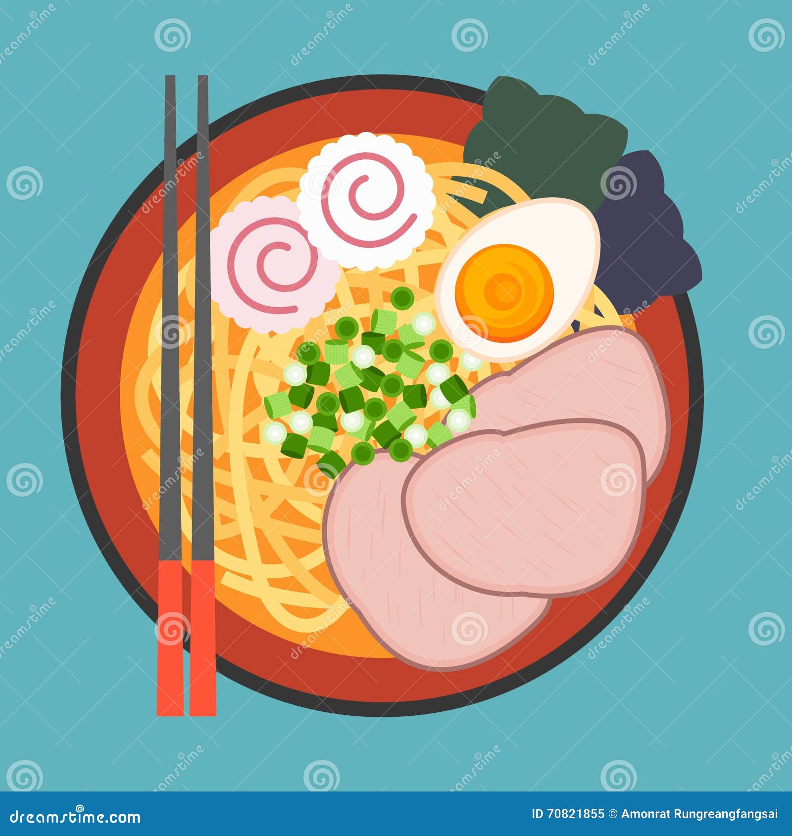 Ramen vector stock vector. Illustration of meat, lunch - 70821855