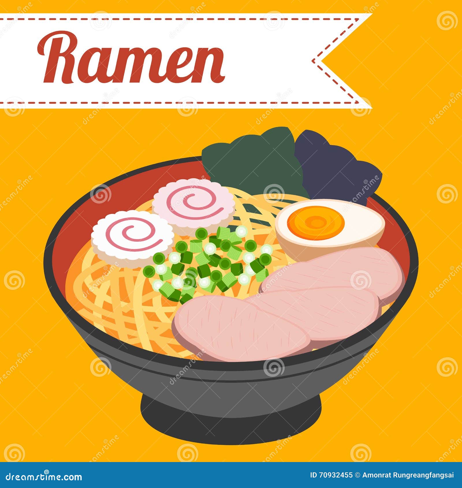 Ramen vector stock vector. Illustration of meal, healthy - 70932455