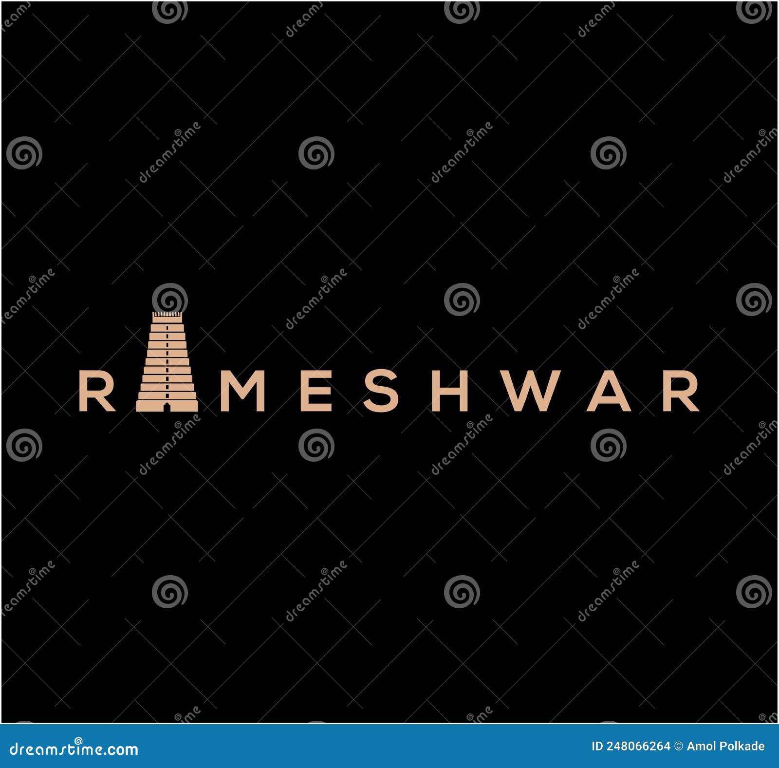 Rameshwar Typography with the Temple Icon Vector. Rameshwar Lord Shiva ...