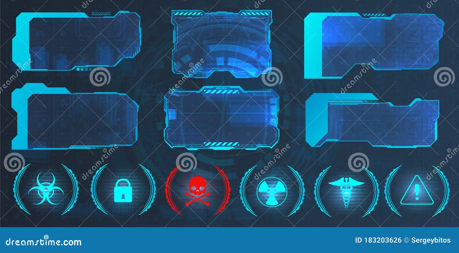 GUI, HUD, UI Hi-tech Frame Screens Stock Illustration - Illustration of ...