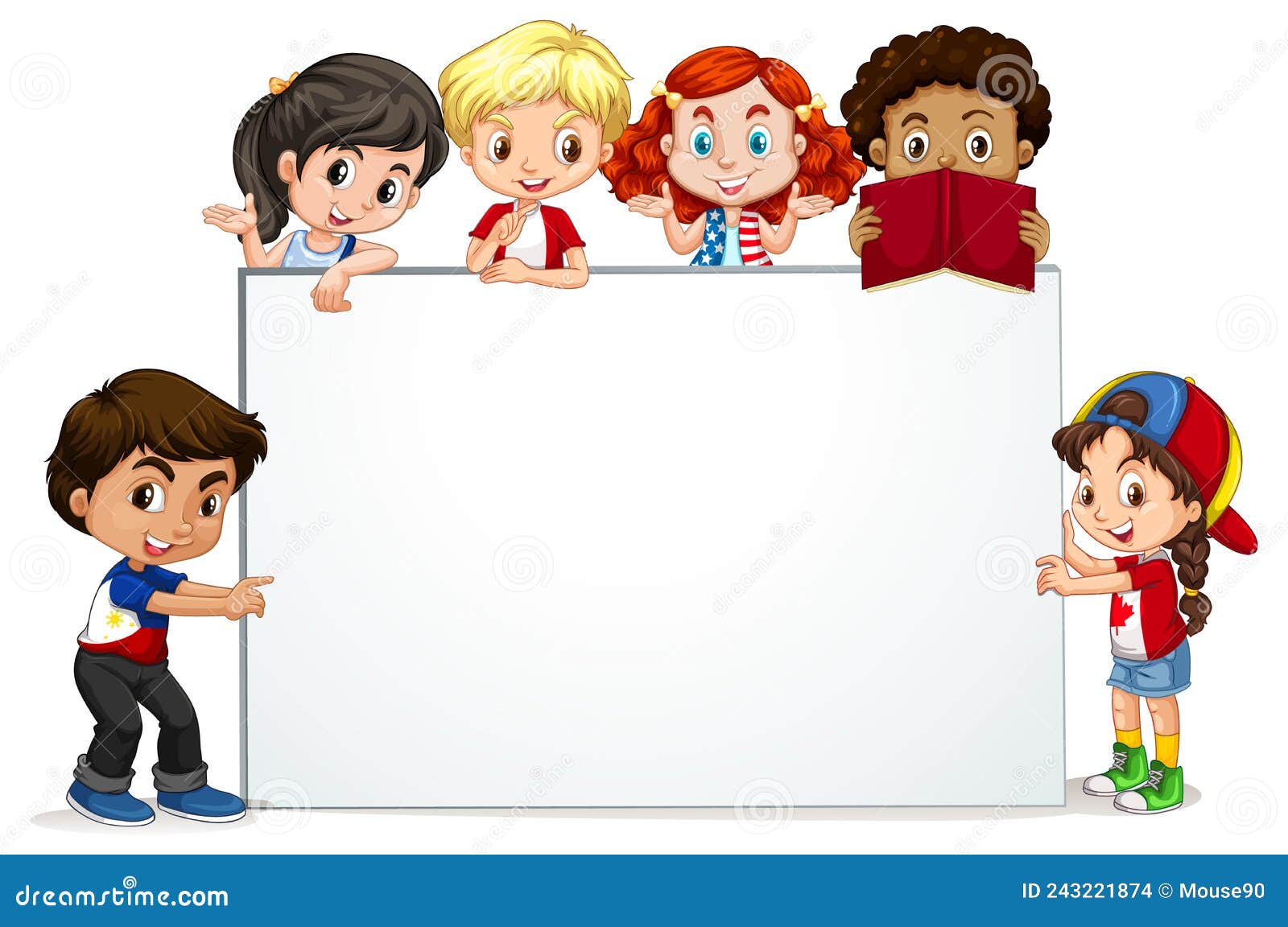 Rammall Med Glada Barn Som Leker Vektor Illustrationer - Illustration ...