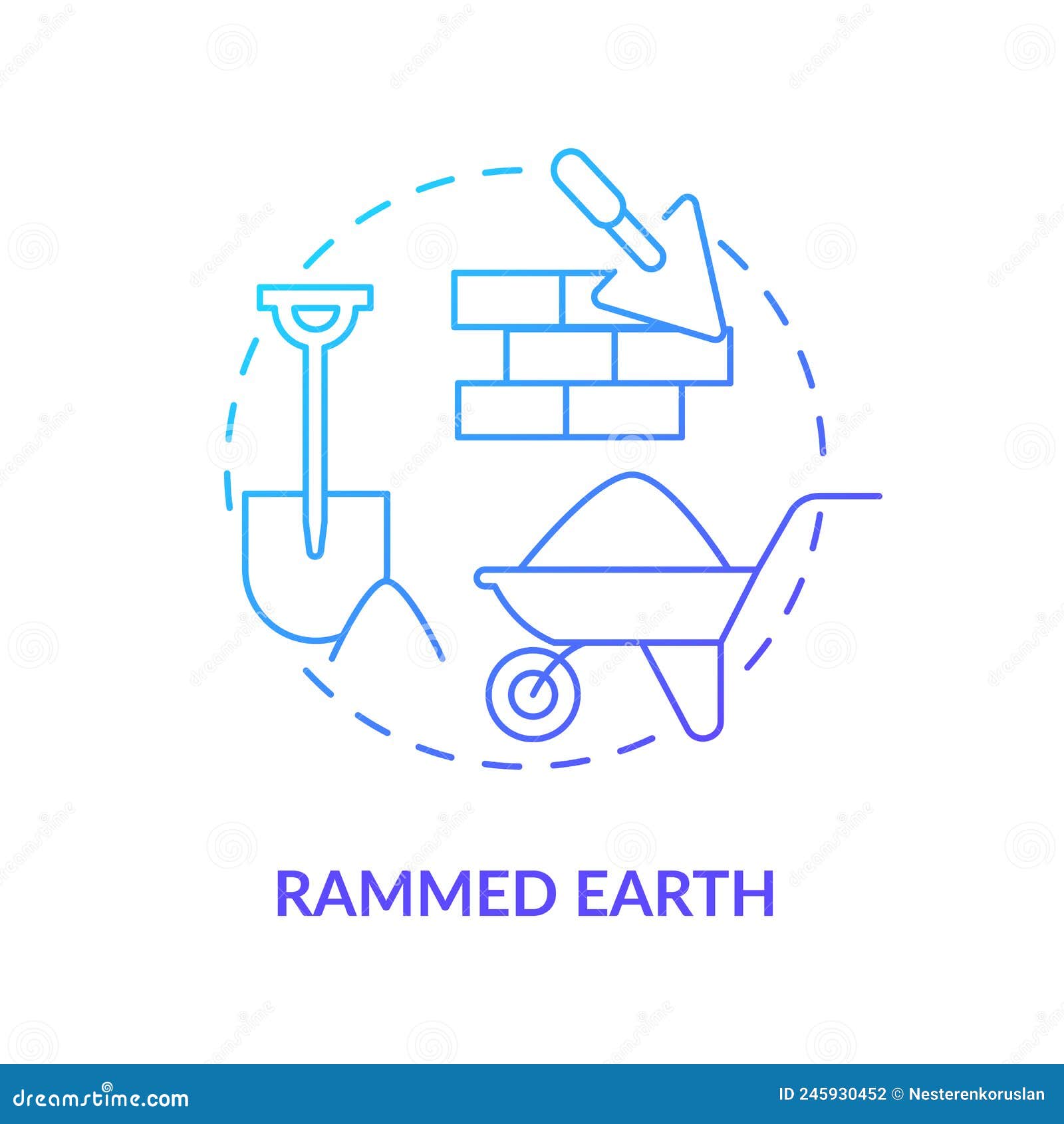 Rammed Earth Blue Gradient Concept Icon Stock Vector - Illustration of ...